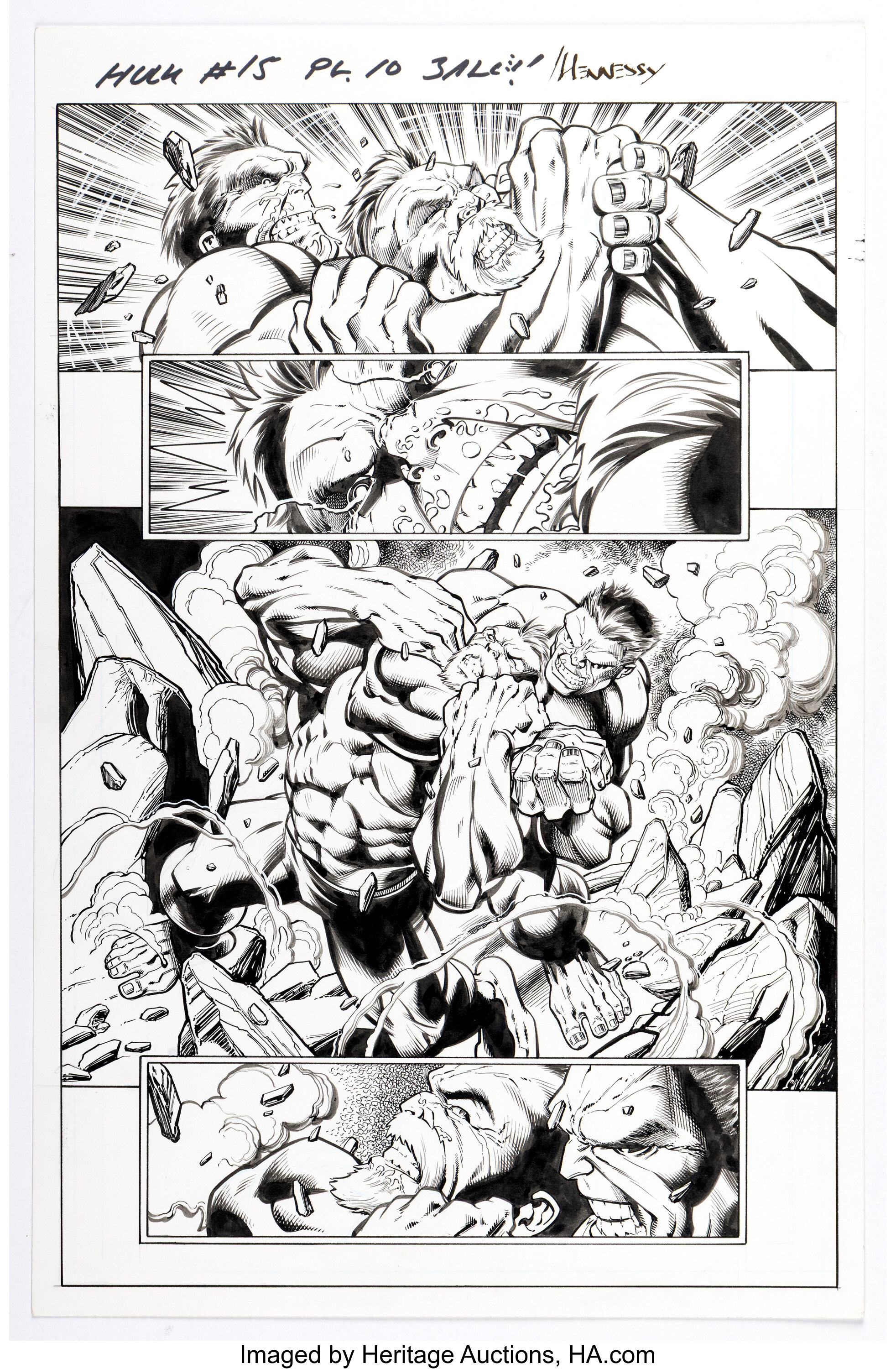Mark Bagley and Andrew Hennessy Hulk #15 Story Page 10 Original Art ...