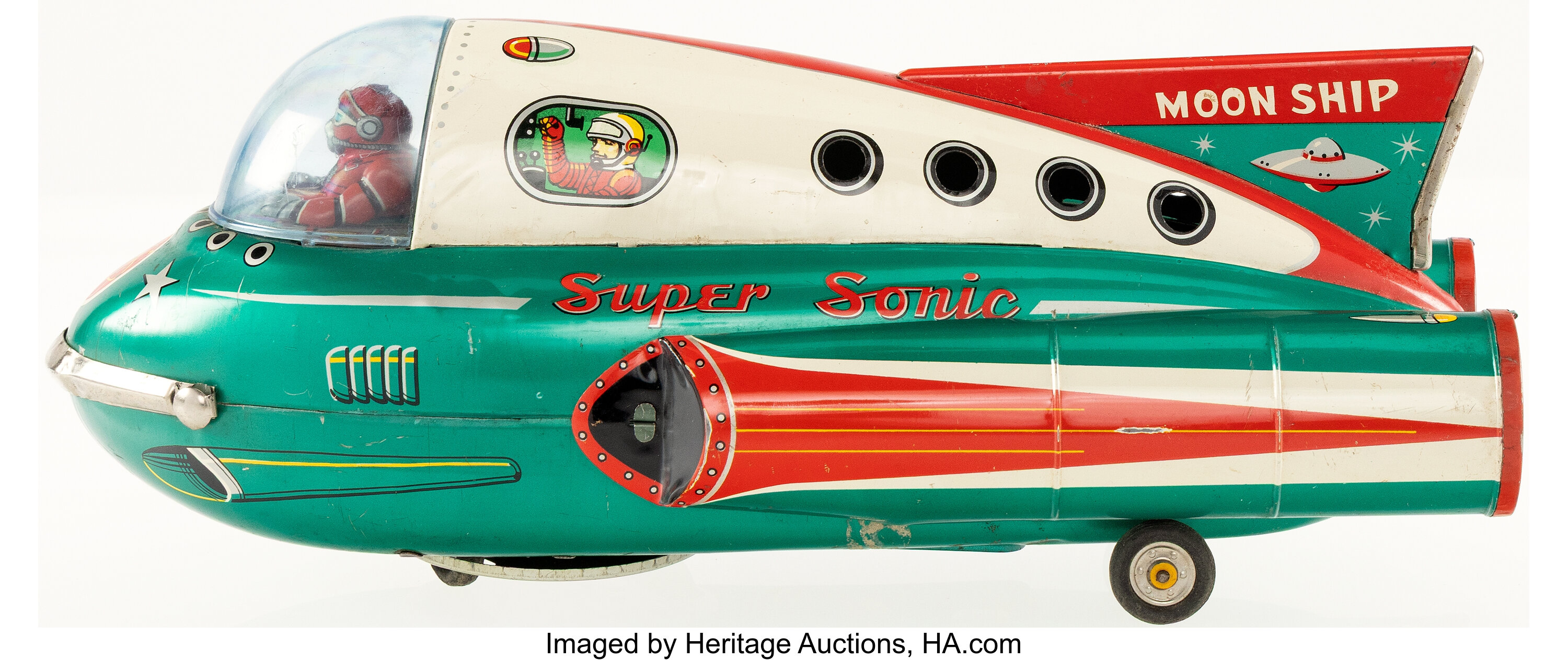 Masudaya Moon Ship Supersonic Battery-Operated Tin Toy (Masudaya, | Lot ...