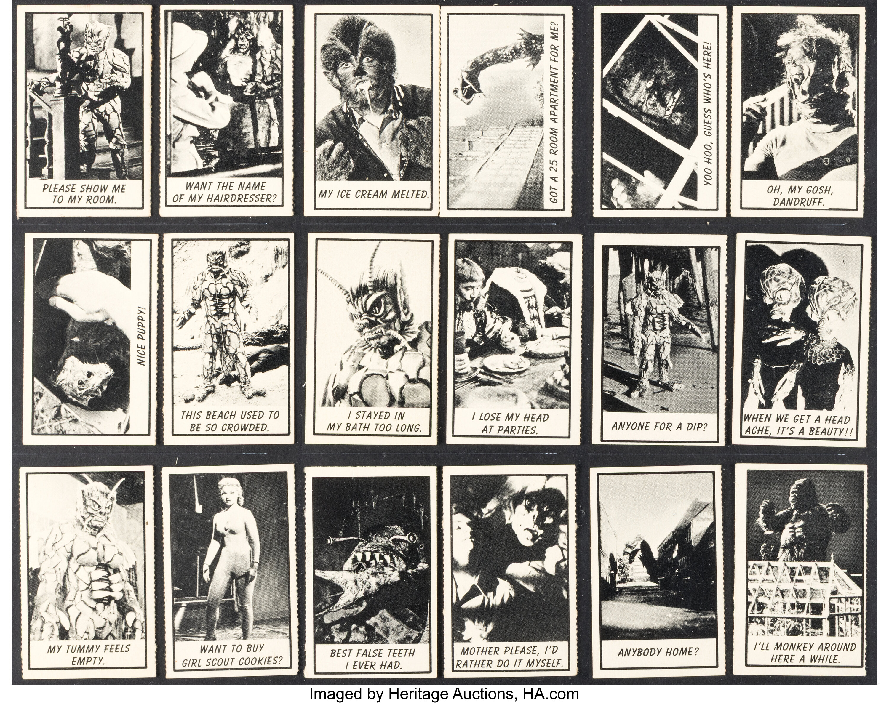 1963 Topps Monster Laffs Midgee Complete Card Set - Includes 45 | Lot ...