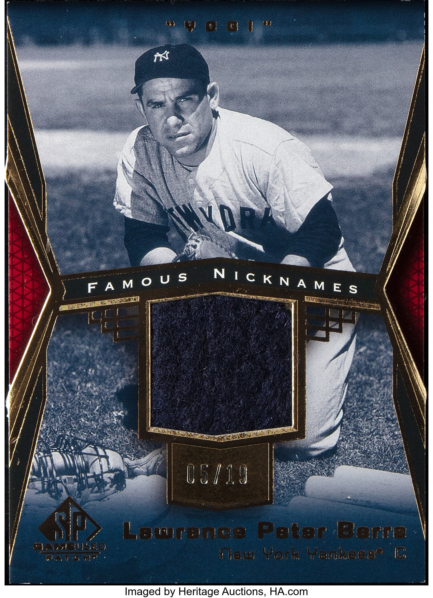 2004 SP Game Used Patch Famous Nicknames Lawrence "Yogi" Berra | Lot ...