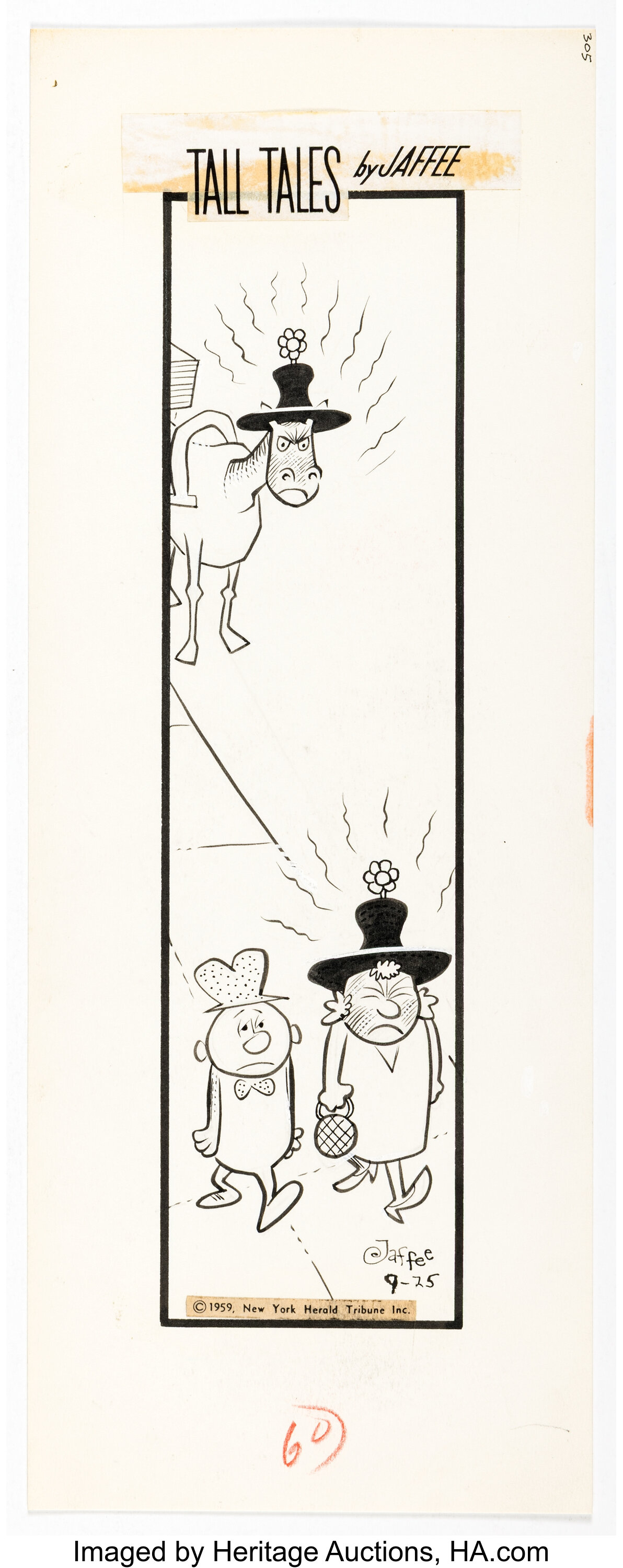 Al Jaffee Tall Tales Daily Comic Strip Original Art dated 9-25-59 | Lot ...