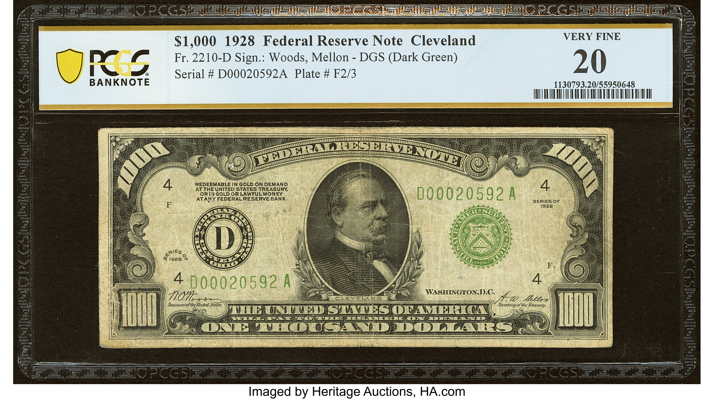 Fr. 2210-D $1,000 1928 Federal Reserve Note. PCGS Banknote Very | Lot ...