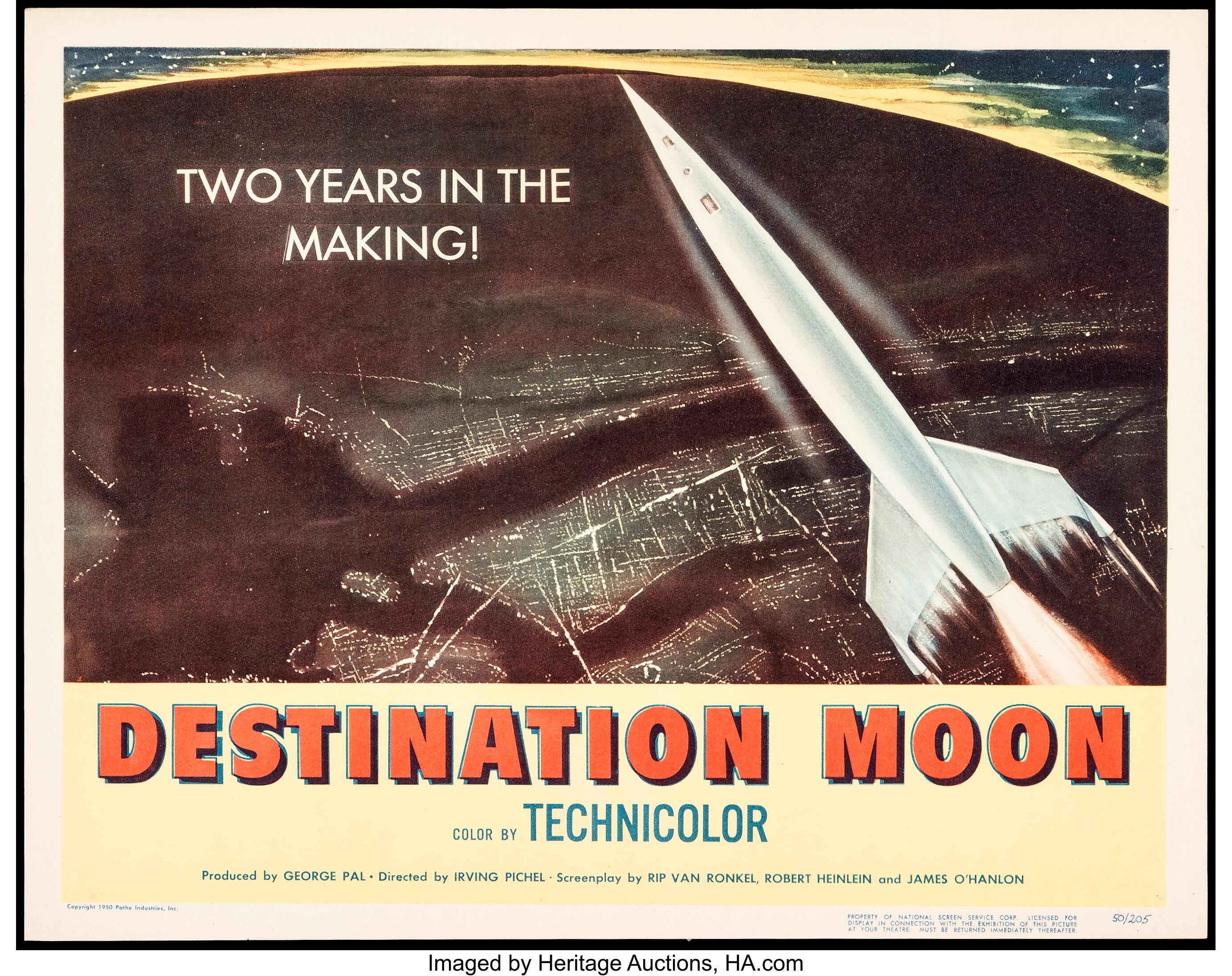 Destination Moon (Pathé, 1950). Very Fine. Title Lobby Card (11" X ...