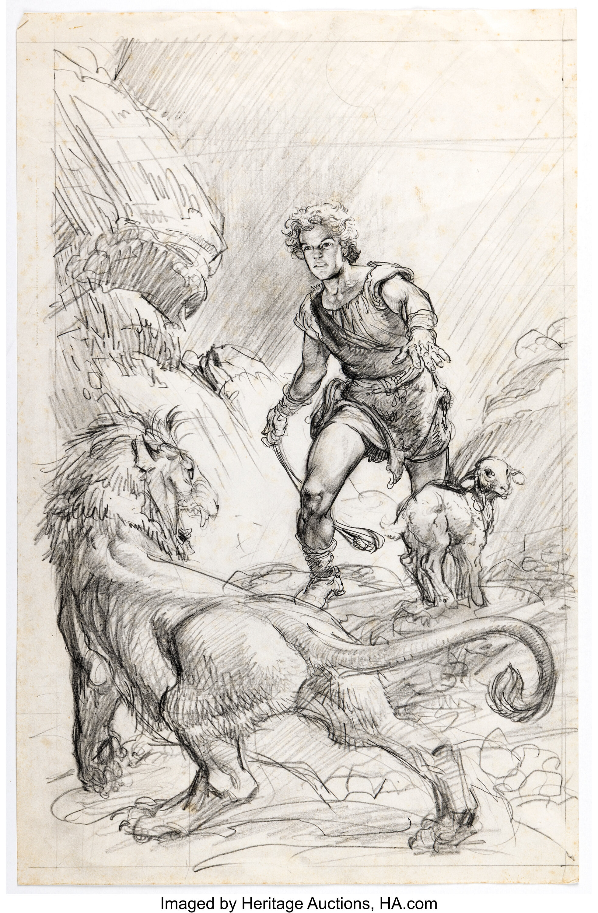 Nestor Redondo "The Story of David" Cover Pencil Study Original Art ...