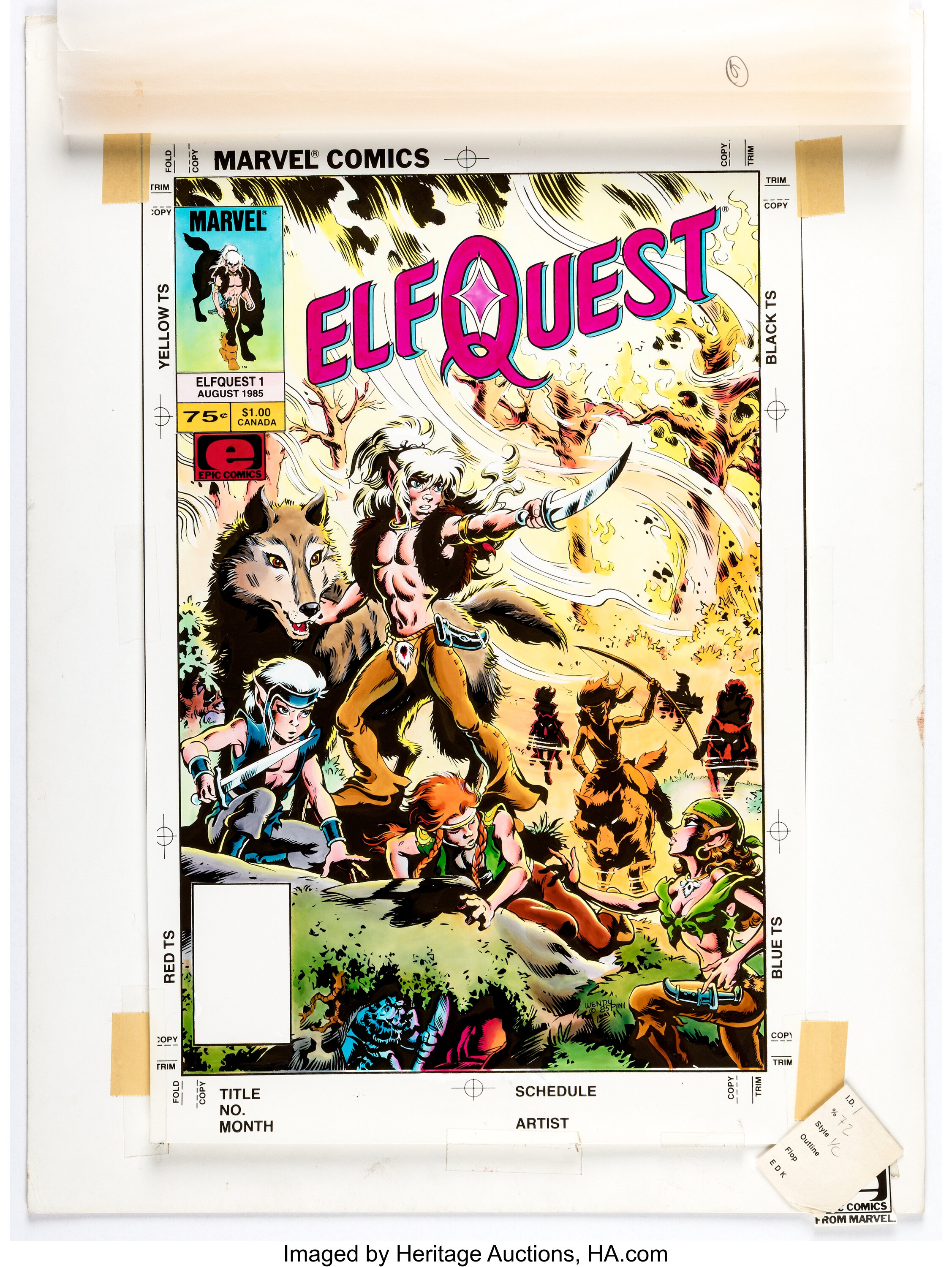 Glynnis Oliver Elfquest #1 Cover Production Color Original Art and ...
