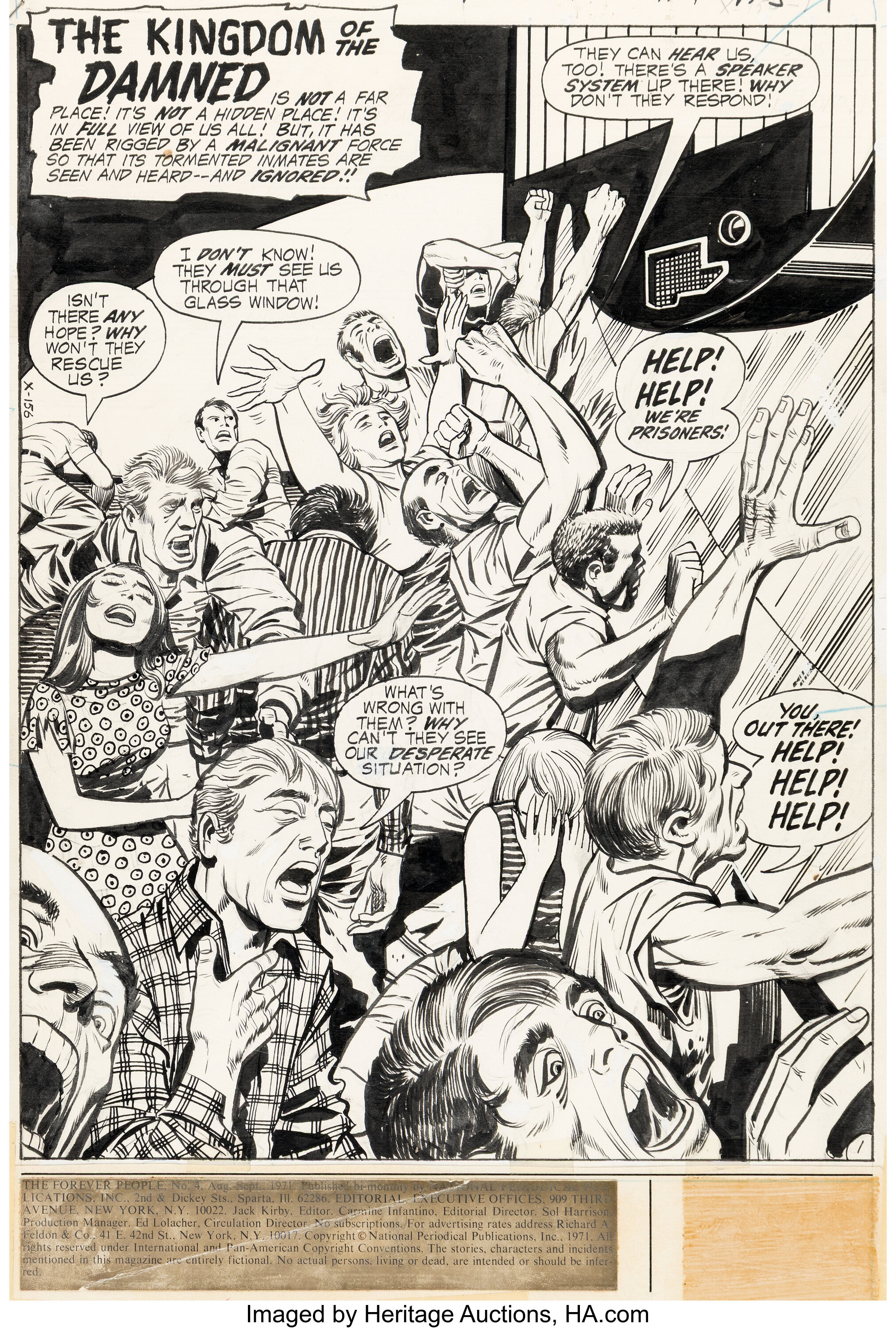 Jack Kirby and Vince Colletta Forever People #4 Splash Page 1 | Lot ...