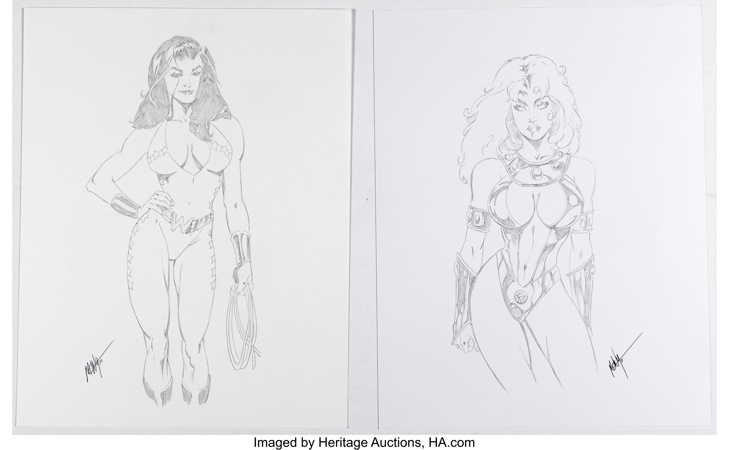 M. C. Wyman - Donna Troy and Starfire Illustrations Original Art | Lot ...