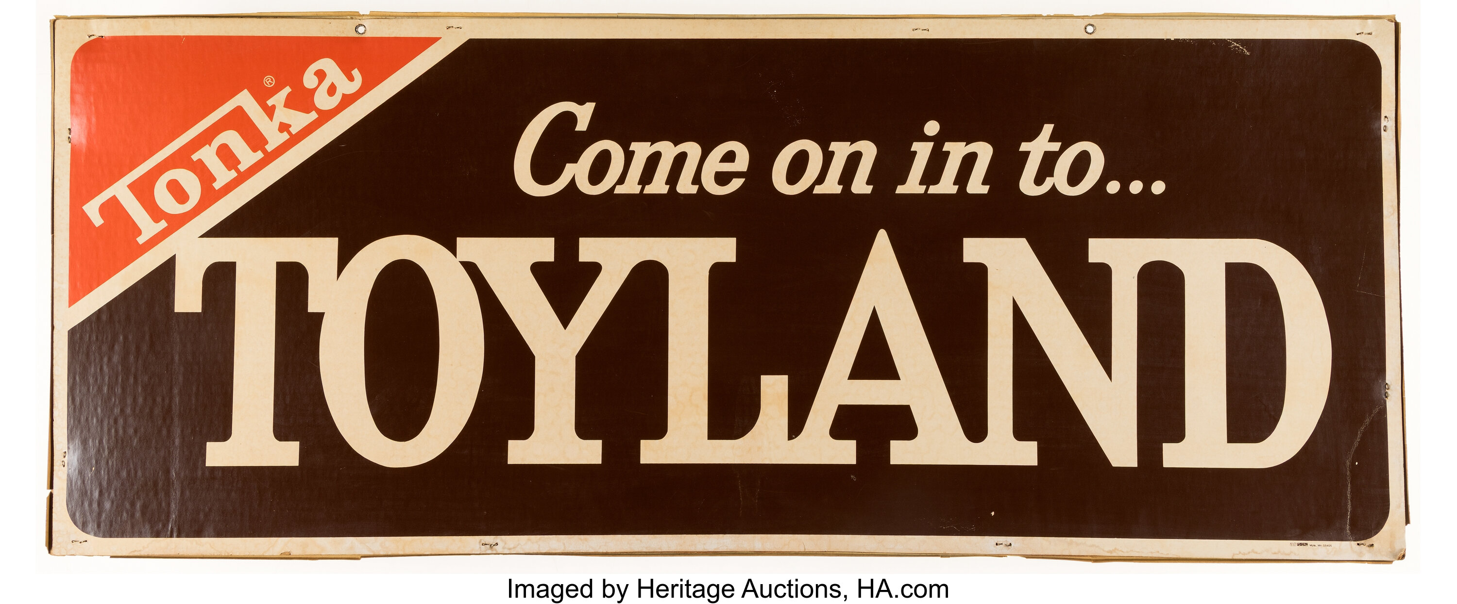 Tonka "Come on in to... Toyland" Double-Sided Retail Display Sign | Lot ...