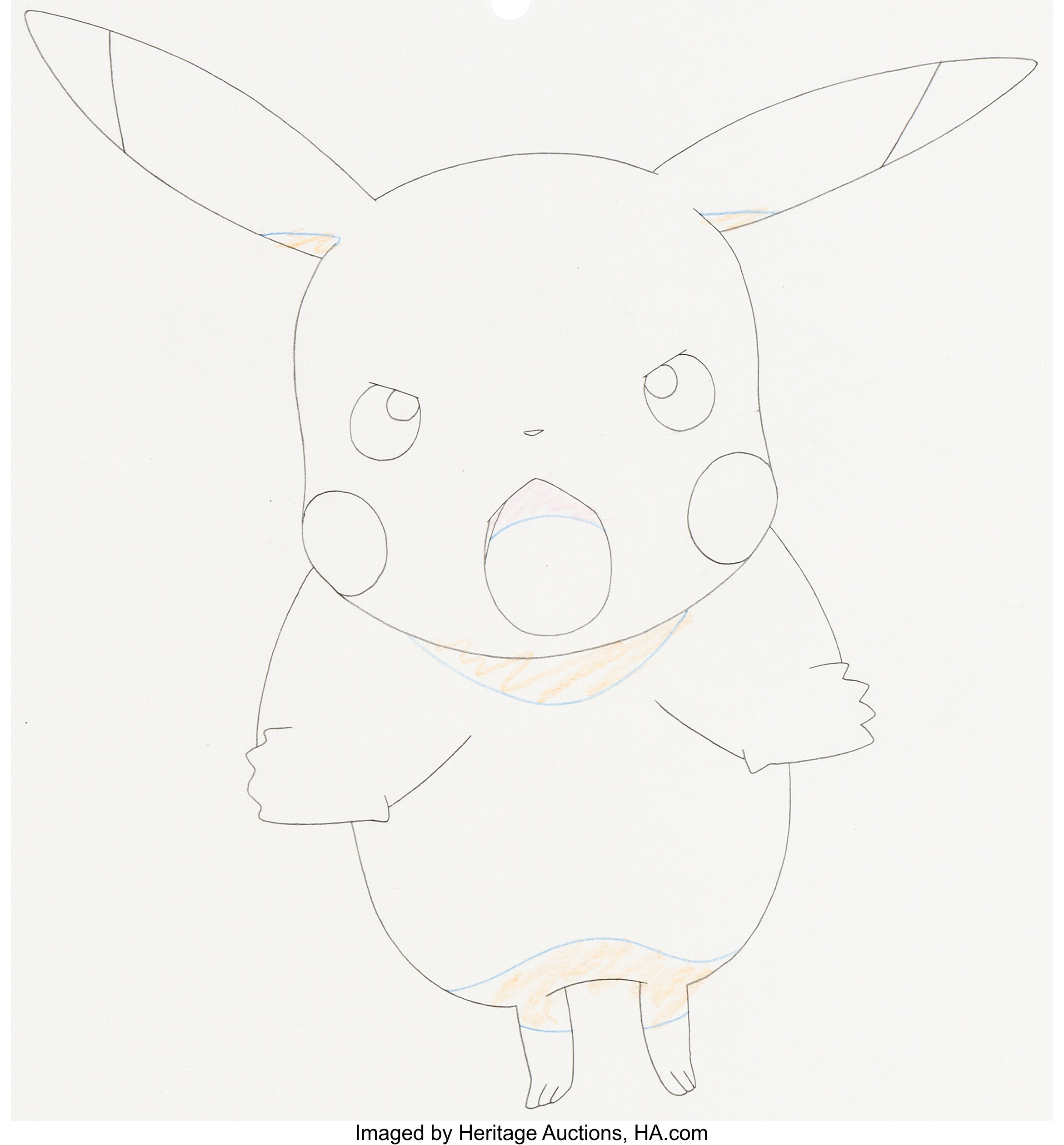 Pokémon Pikachu Animation Drawing (OLM, c. 2000s). ... Animation | Lot ...
