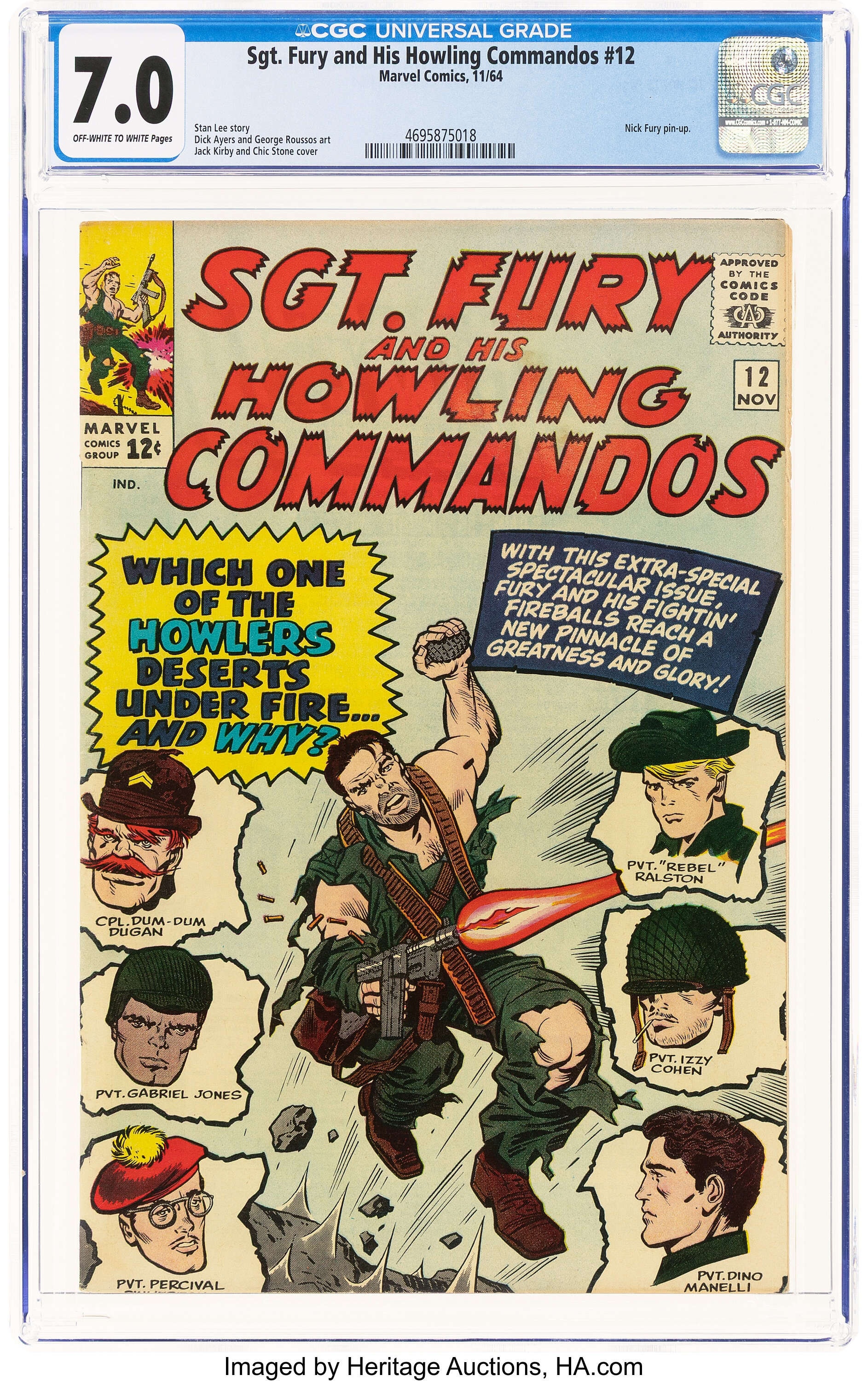 Sgt. Fury and His Howling Commandos #12 (Marvel, 1964) CGC FN/VF | Lot ...