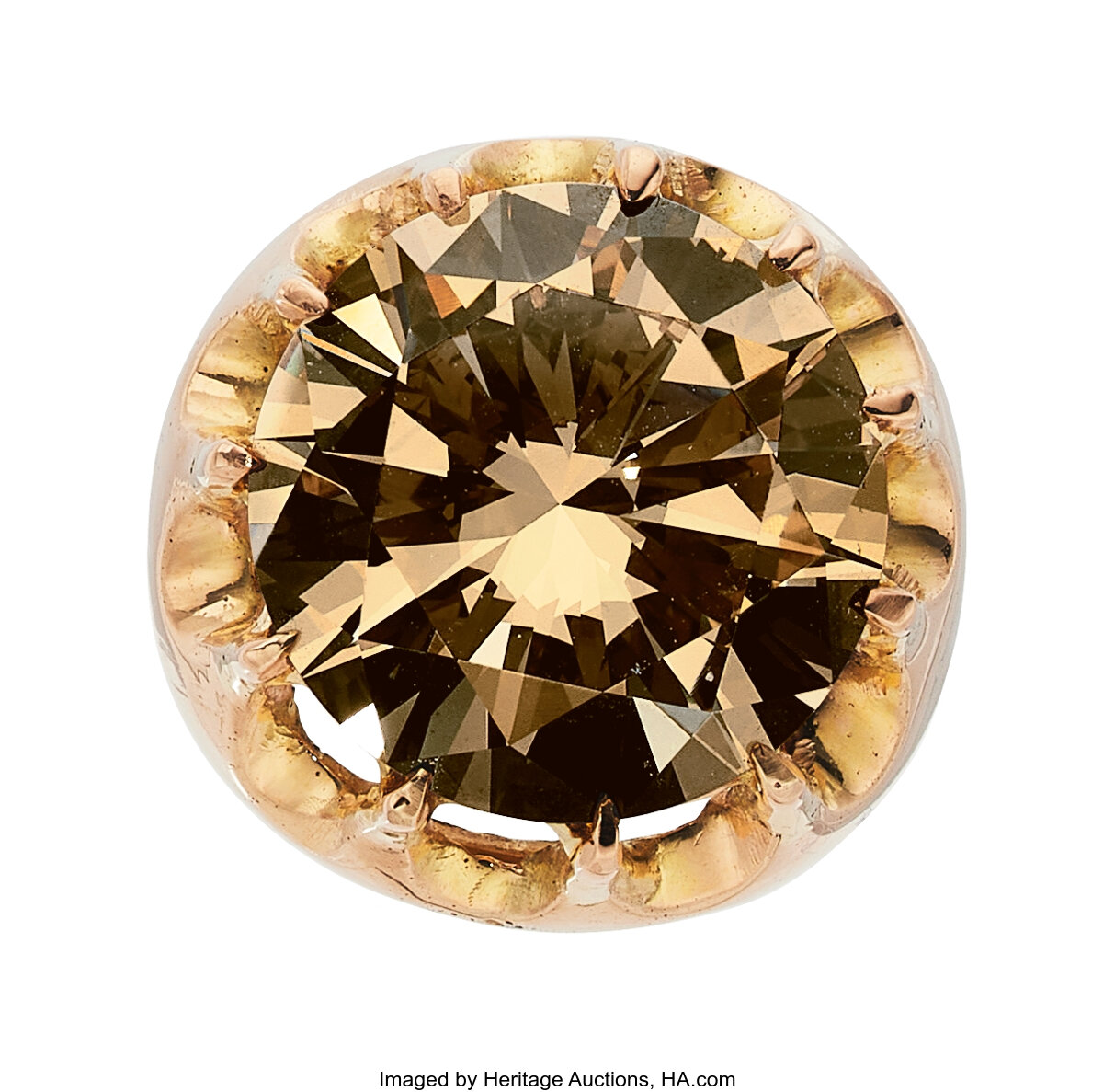 Fancy Dark Yellowish Brown Diamond, . Gold Ring. ... Estate Jewelry ...