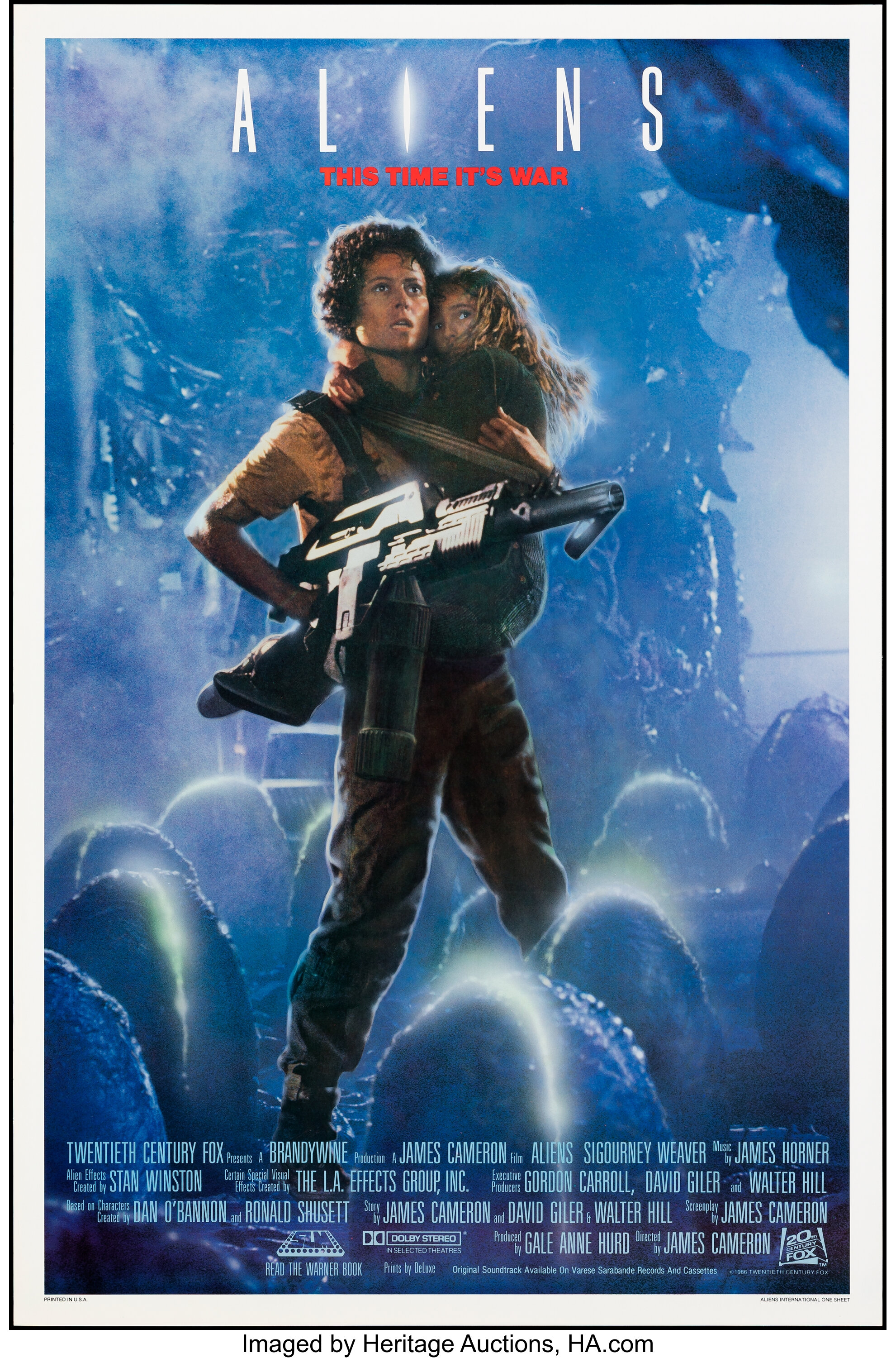 Aliens (20th Century Fox, 1986). Rolled, Very Fine+. International ...