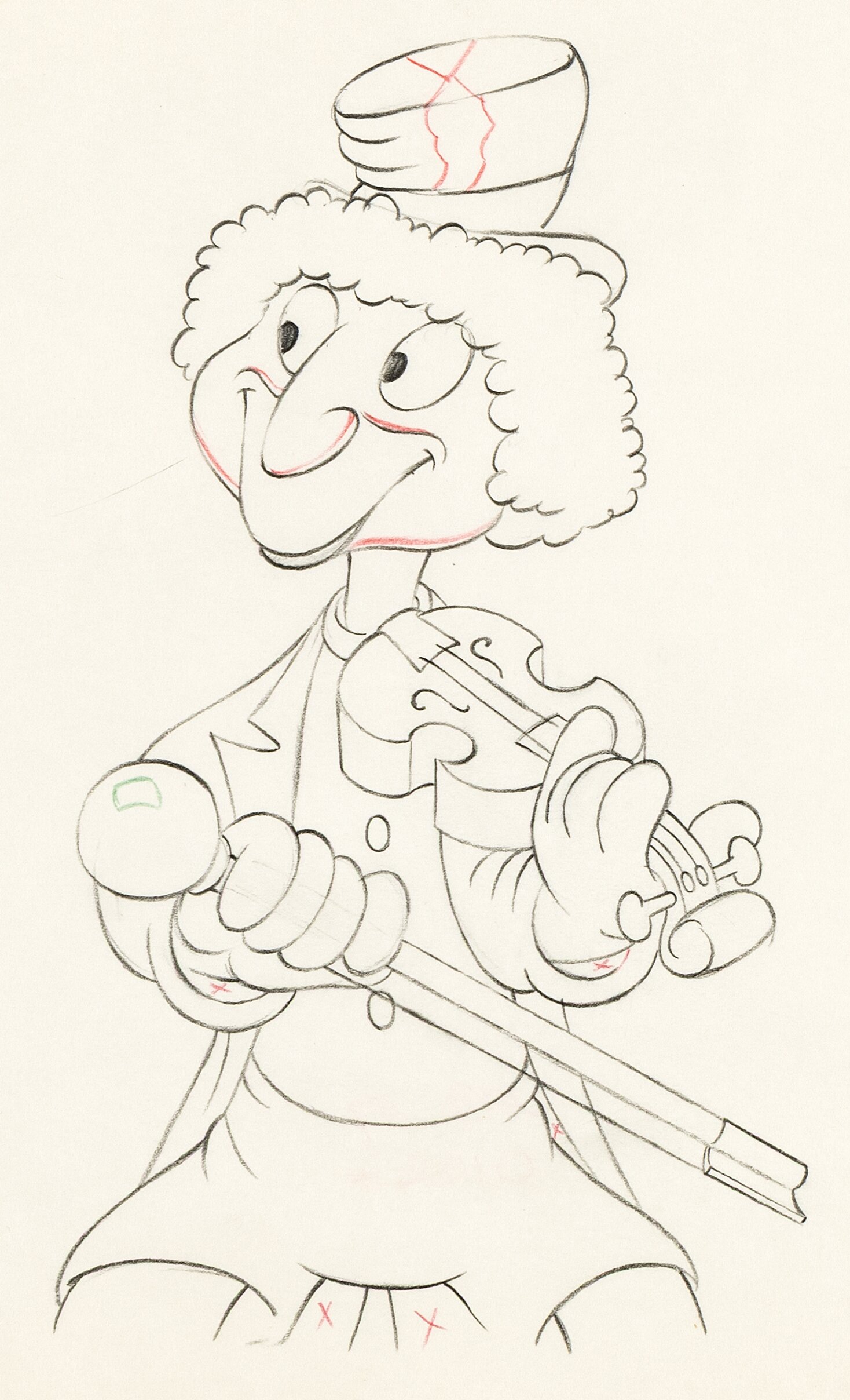 Mother Goose Goes Hollywood Harpo Marx Animation Drawing (Disney, | Lot ...