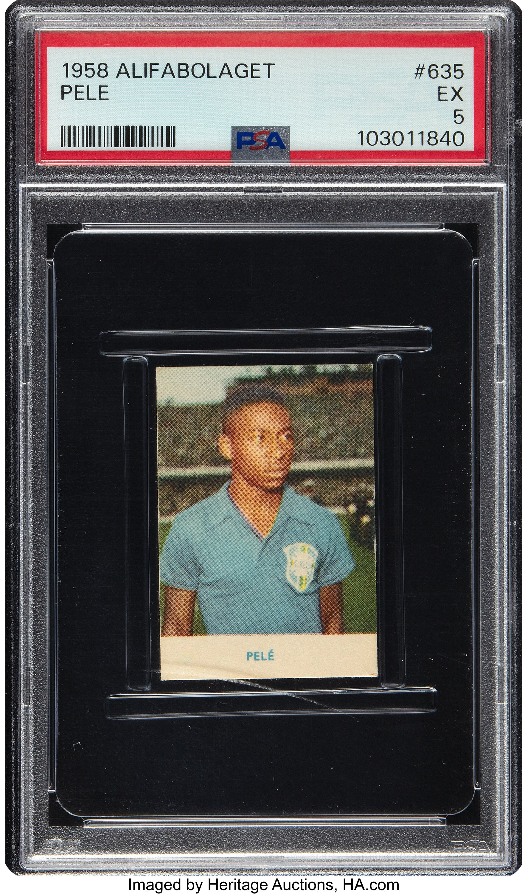 1958 Alifabolaget Pelé Rookie #635 PSA EX 5.... Soccer Cards | Lot ...
