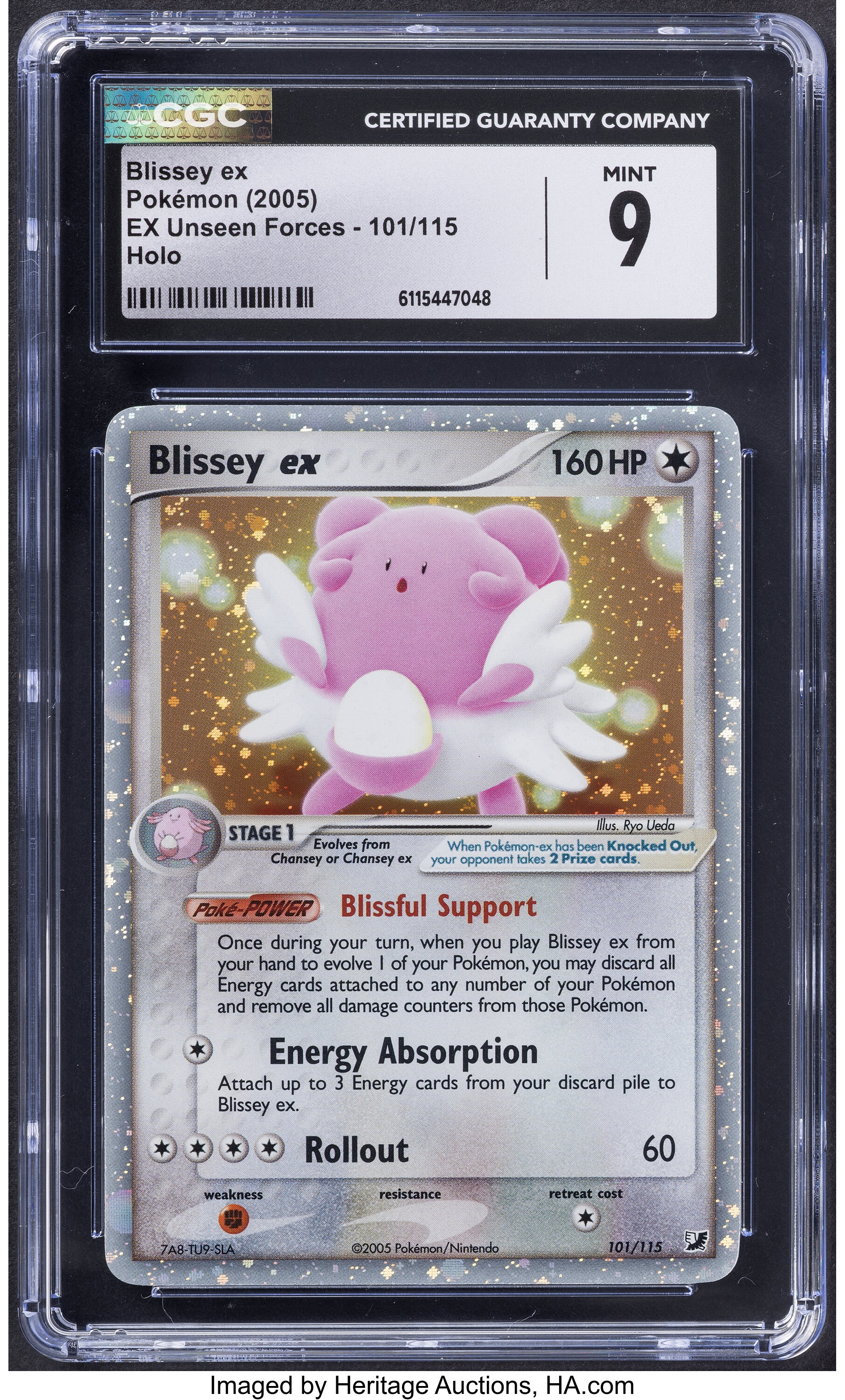 Pokémon Blissey ex 101 EX Unseen Forces CGC Trading Card Game Mint ...