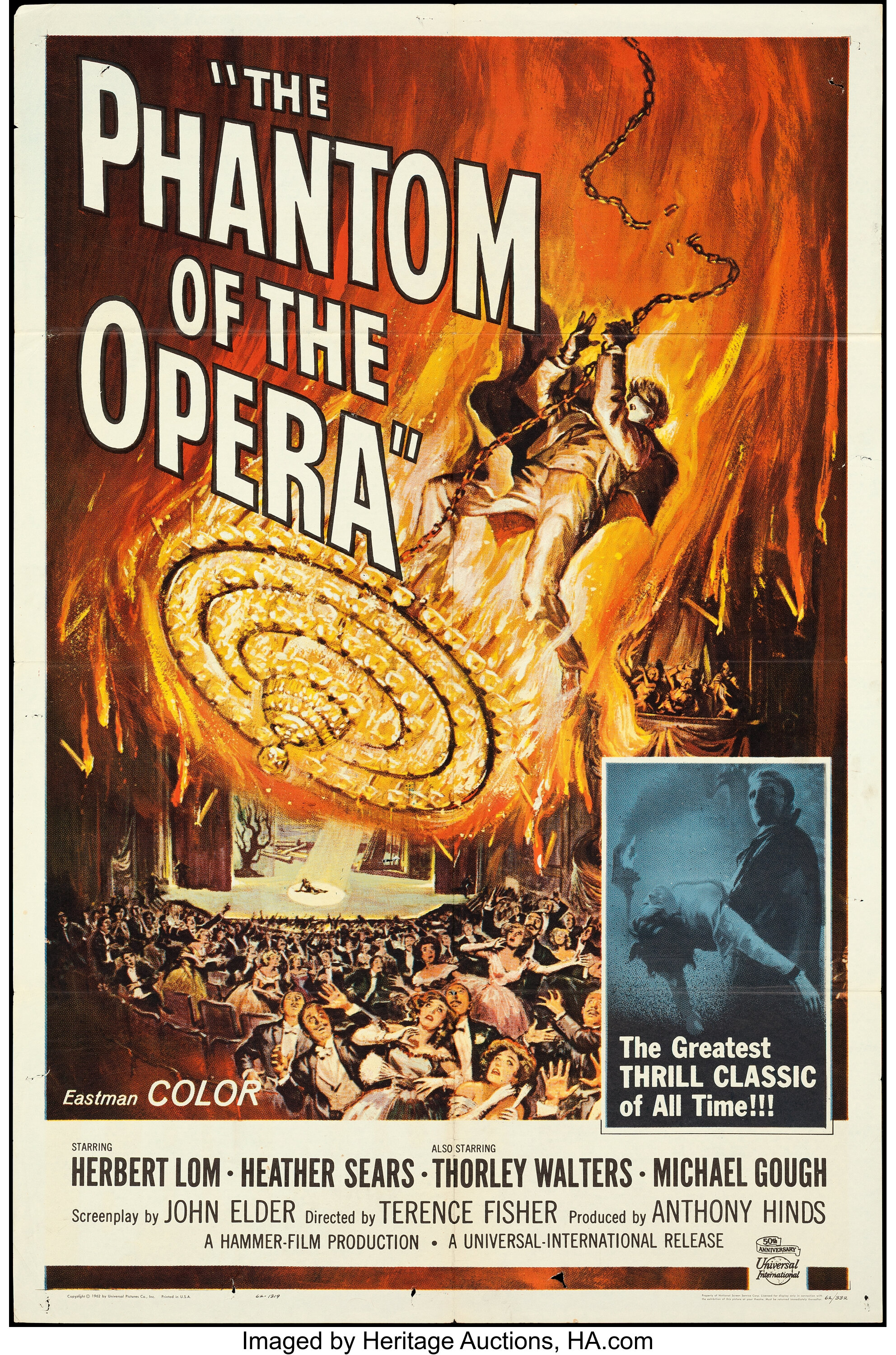 The Phantom of the Opera (Universal International, 1962). Folded, | Lot ...