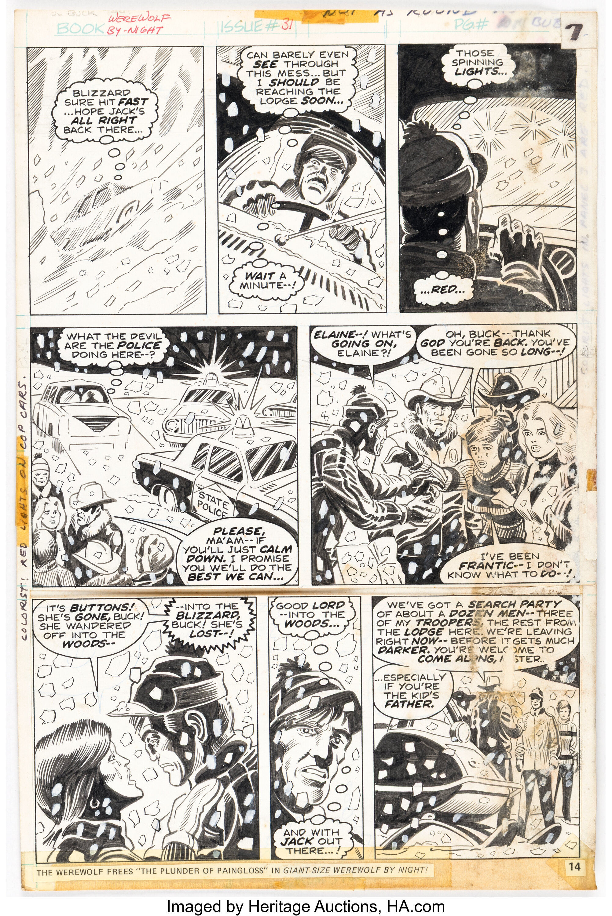 Don Perlin Werewolf by Night #31 Story Page 8 Original Art (Marvel ...