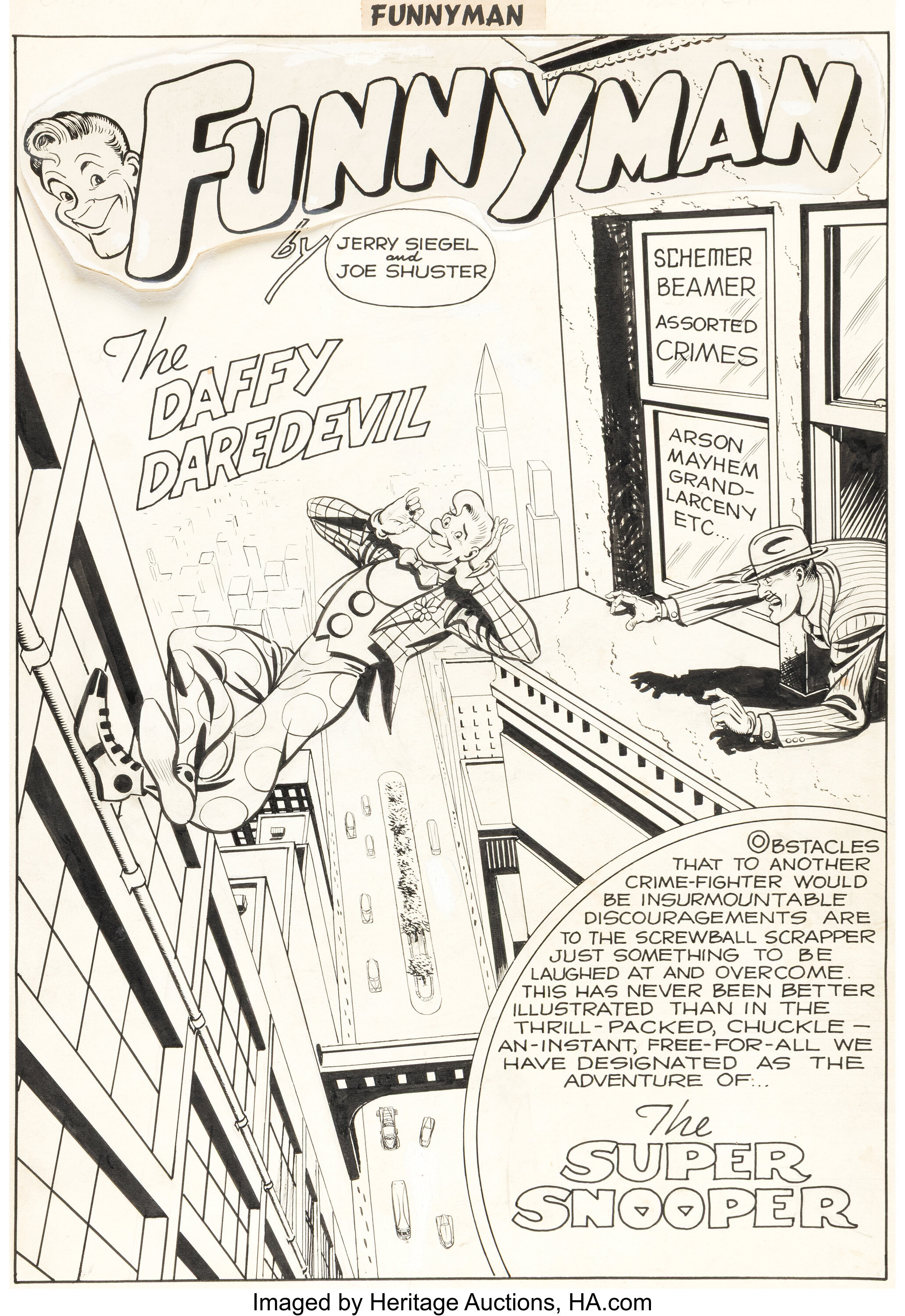 Dick Ayers (attributed) and Siegel and Shuster Studio Funnyman #6 | Lot ...