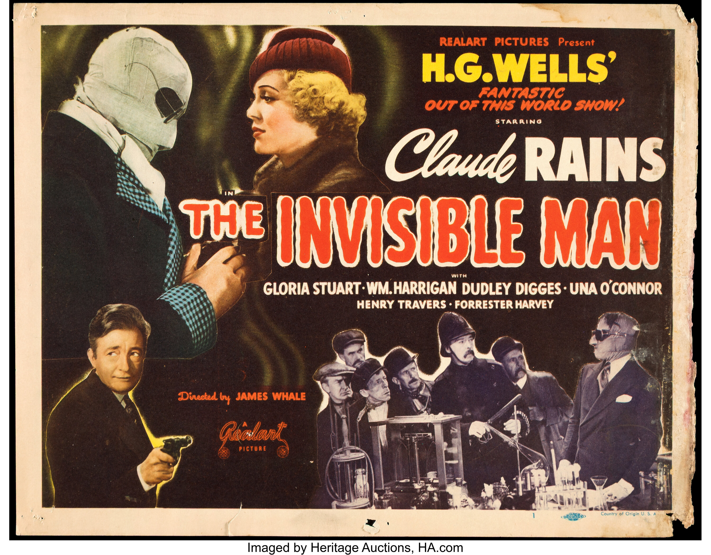 The Invisible Man (Realart, R-1947). Fine. Title Lobby Card (11" X ...