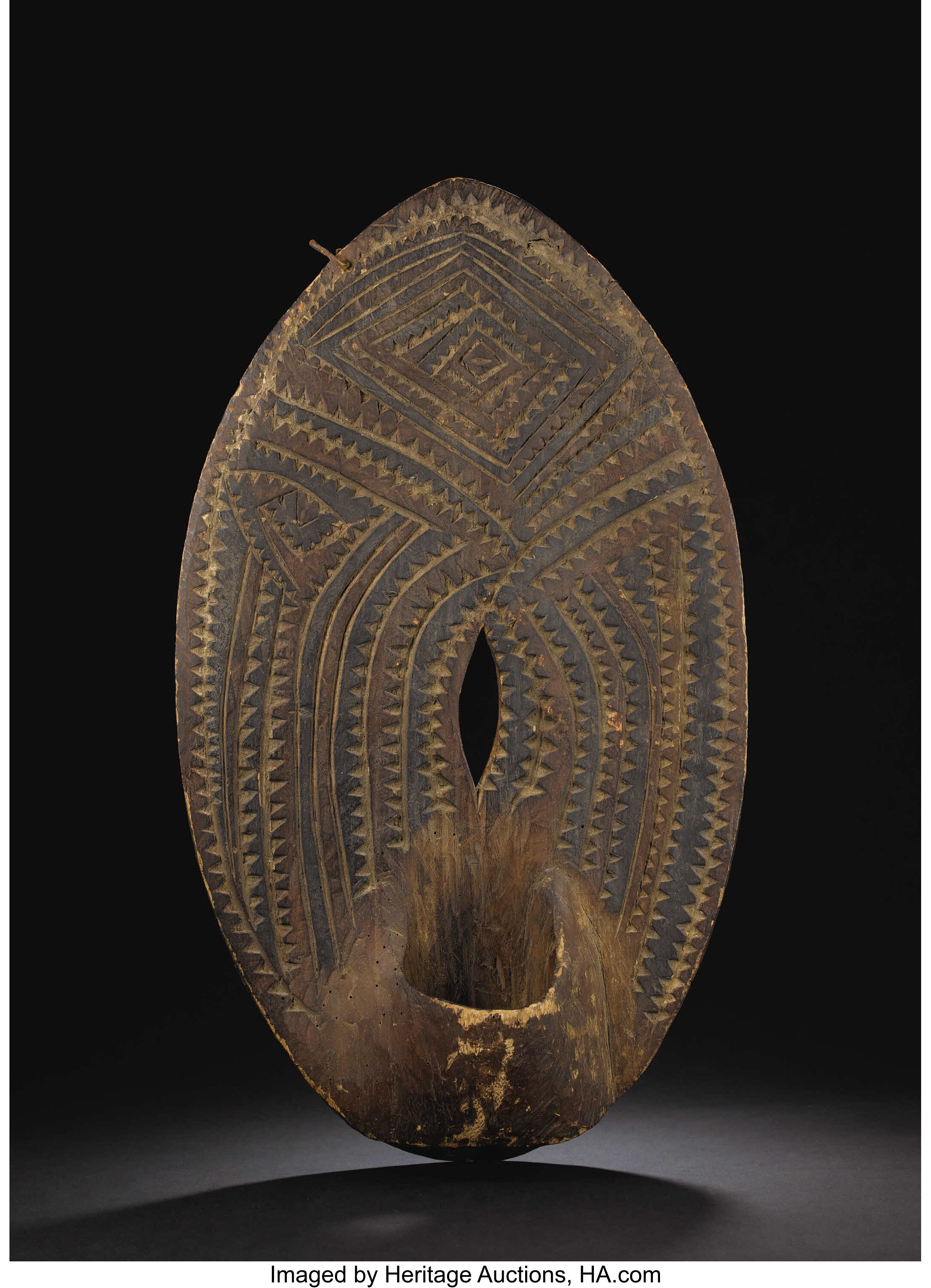 Africa: Kenya. Kikuyu. Shield (ndome). Wood, pigment, leather. | Lot ...