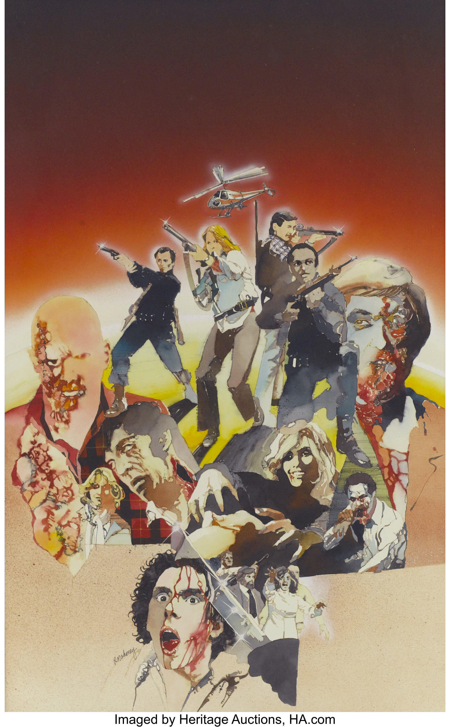 RON MAHONEY (American 20th Century). Dawn of the Dead, promotional ...