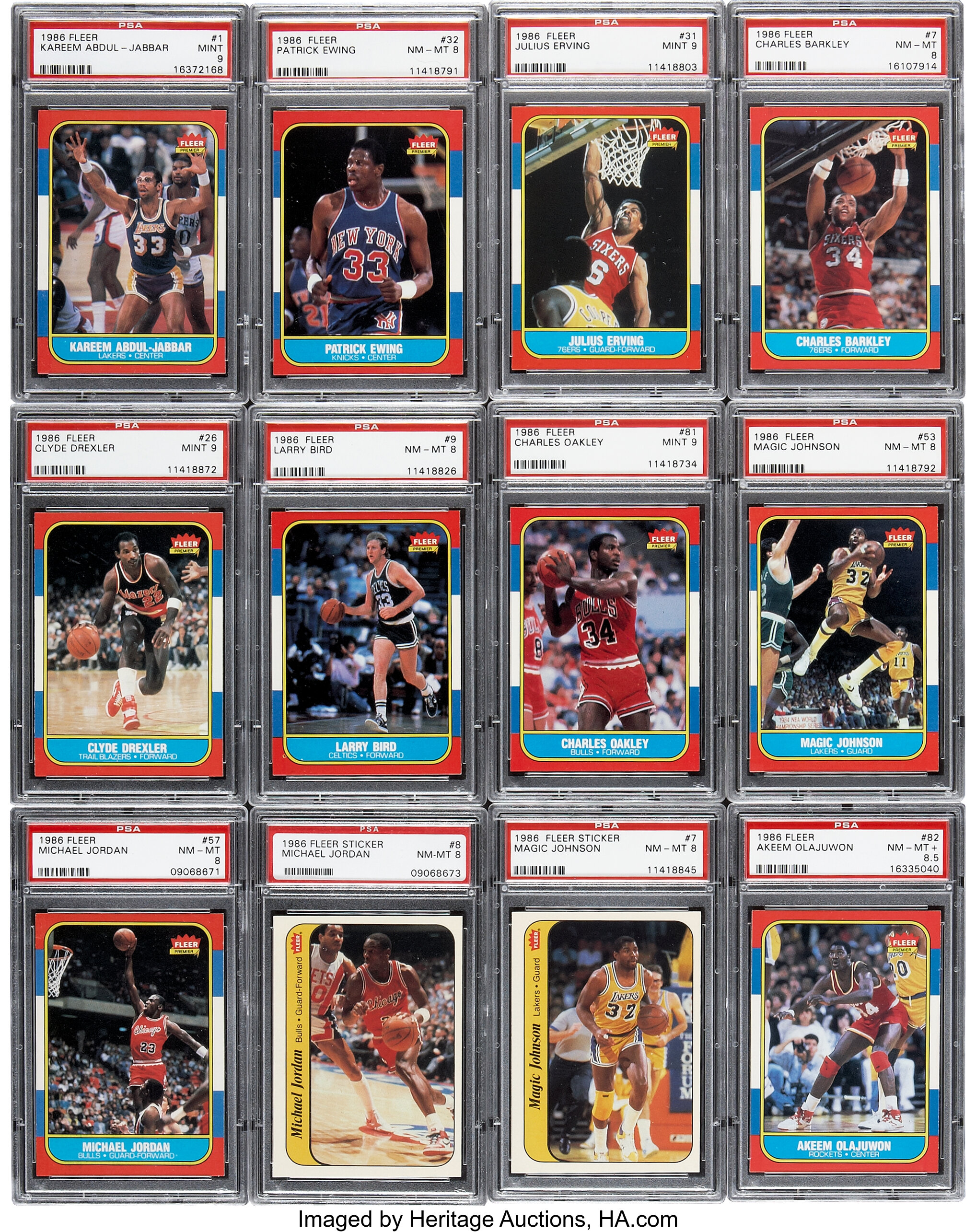 1986 Fleer Basketball Complete Set (132) Plus Stickers Complete Set ...