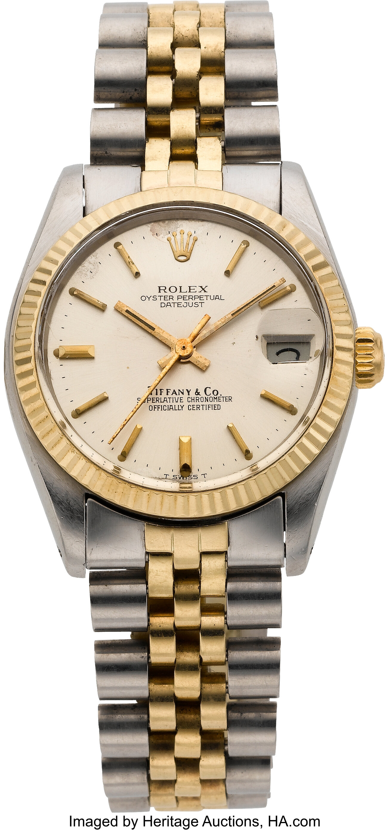 Rolex Ref. 6800 Two Tone Mid-Size For Tiffany & Co., circa 1980. | Lot ...