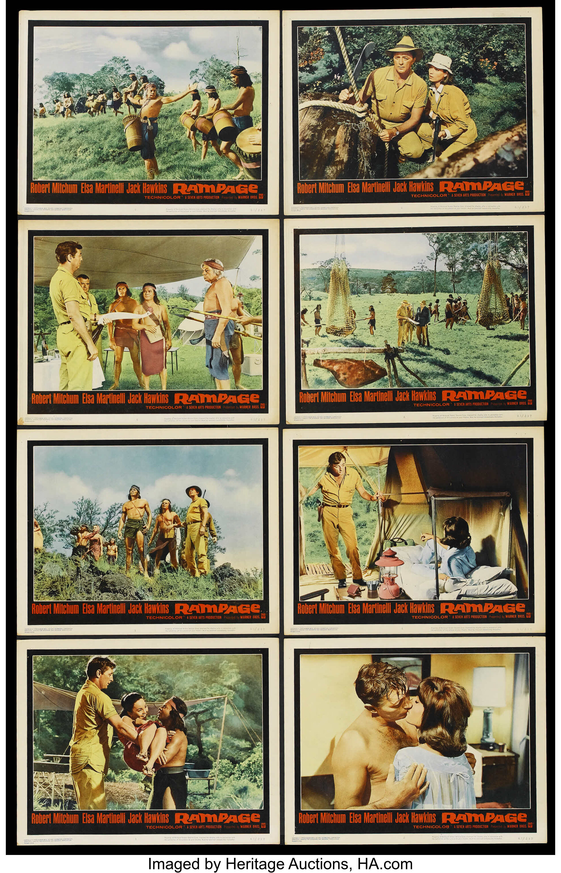 Rampage (Warner Brothers, 1963). Lobby Card Set of 8 (11" X 14"). | Lot ...