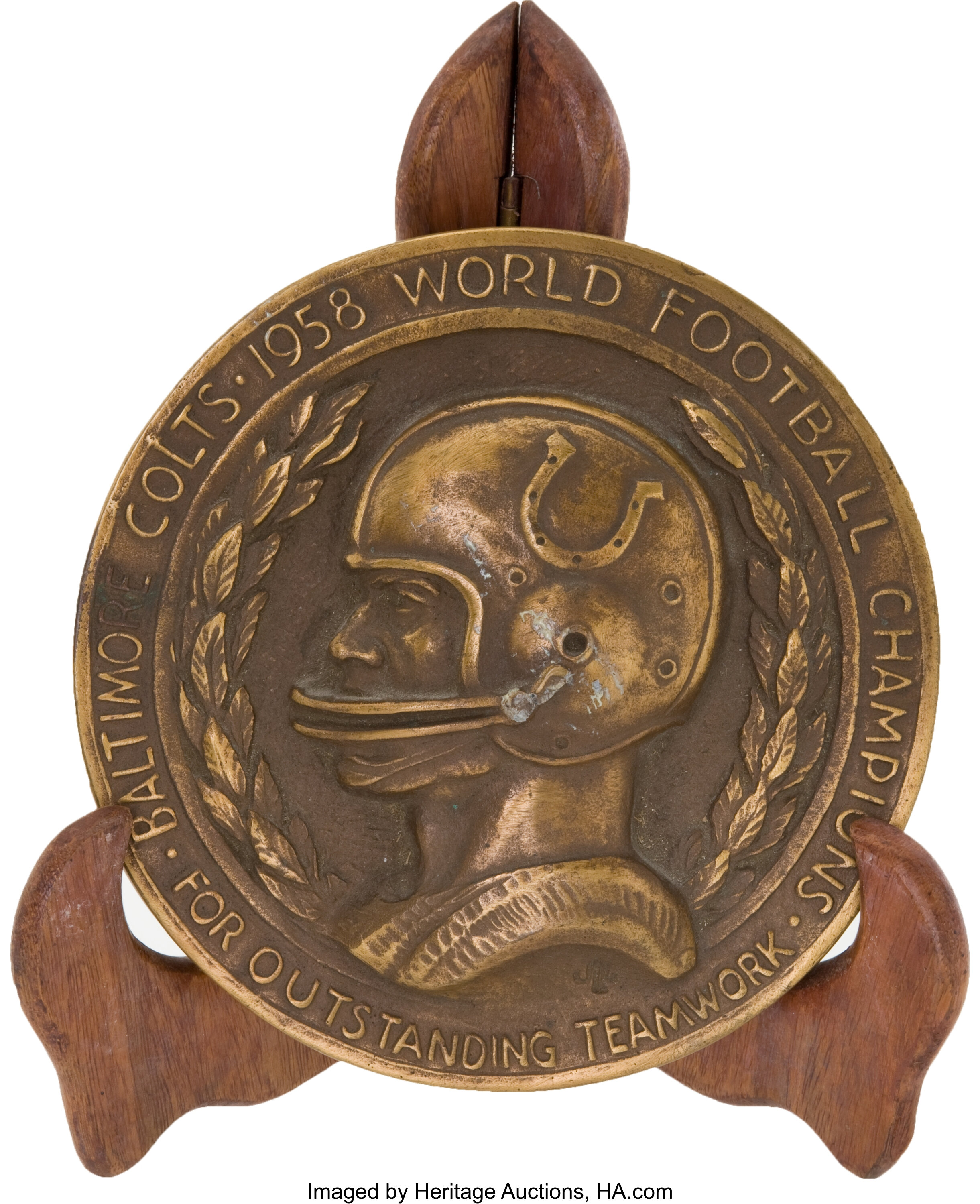1958 Baltimore Colts World Championship Presentational Bronze | Lot ...