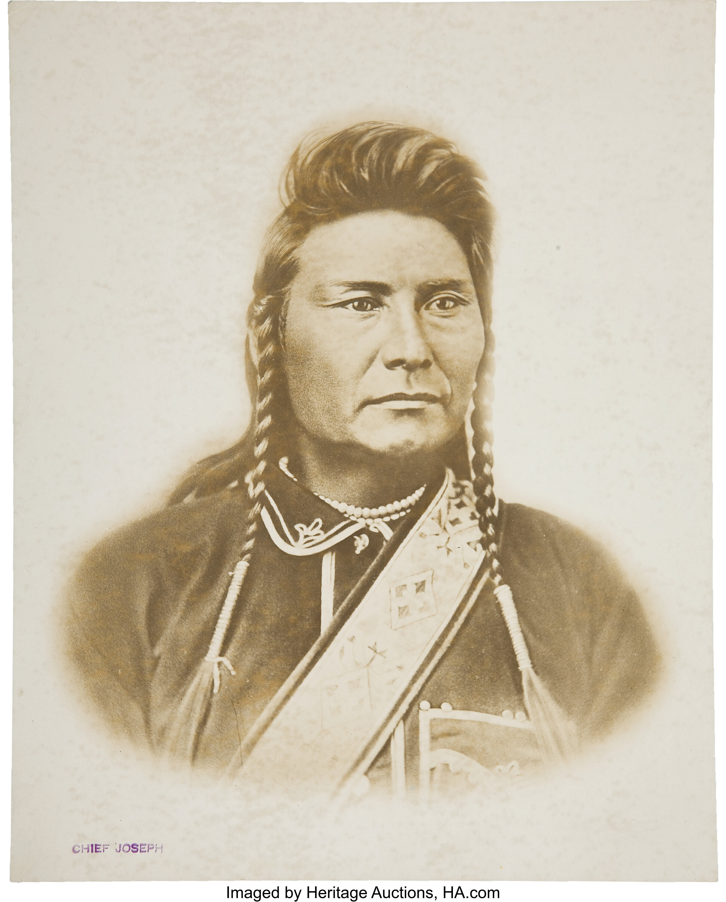 Nez Perce Chief Joseph: Print by D. F. Barry, Circa 1877. ... | Lot ...