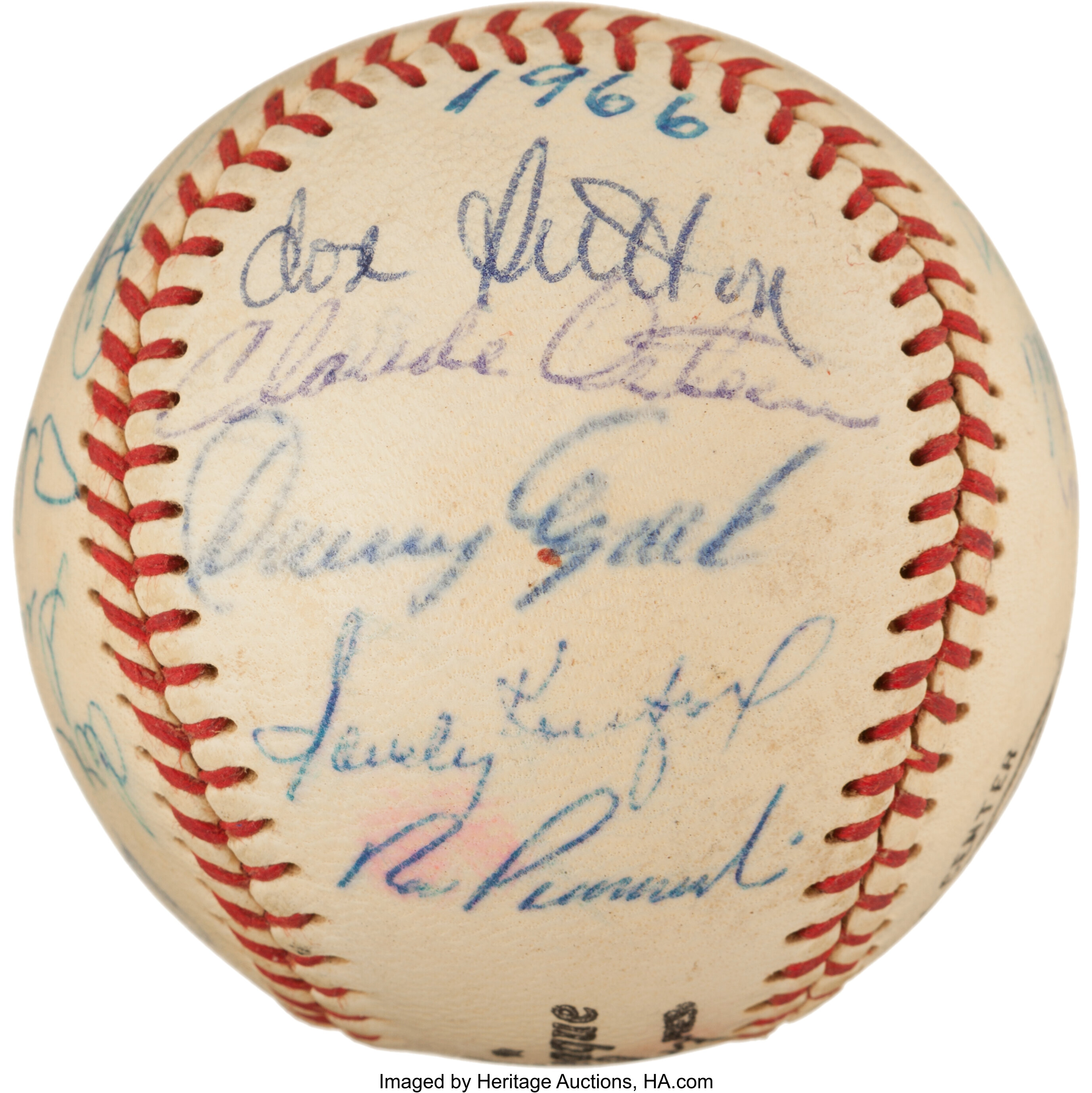 1966 Los Angeles Dodgers Team Signed Baseball (16 Signatures) - | Lot ...