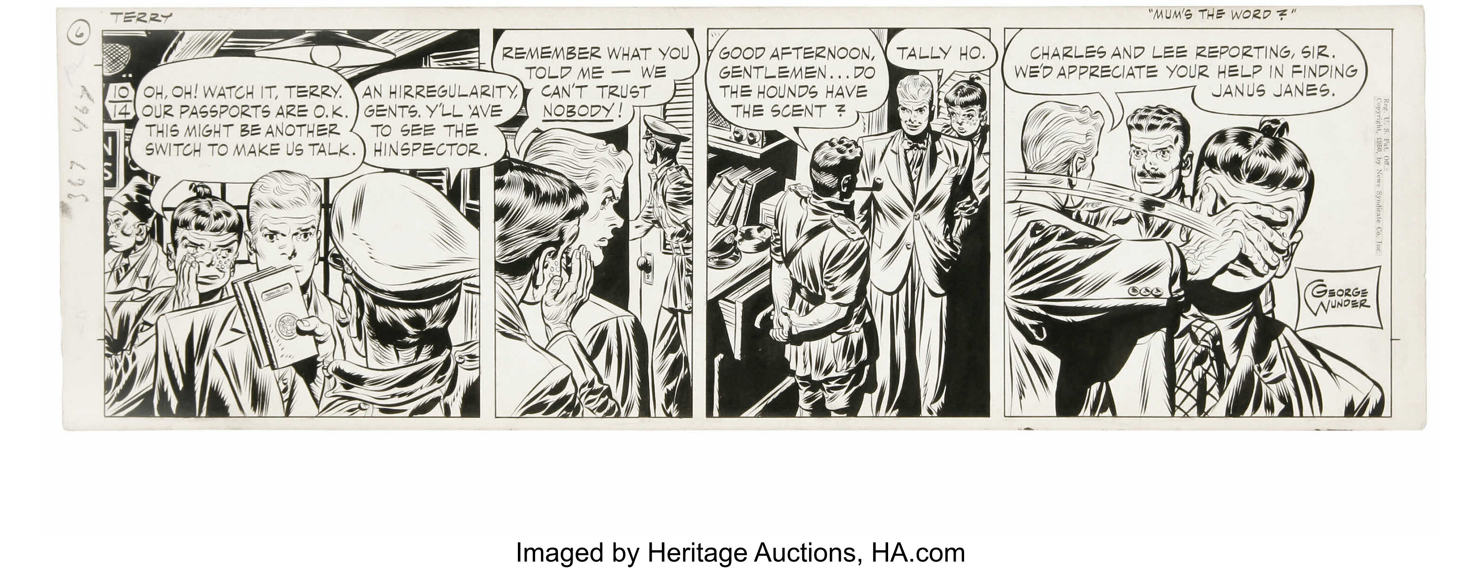 George Wunder - Terry and the Pirates Daily Comic Strip Original | Lot ...