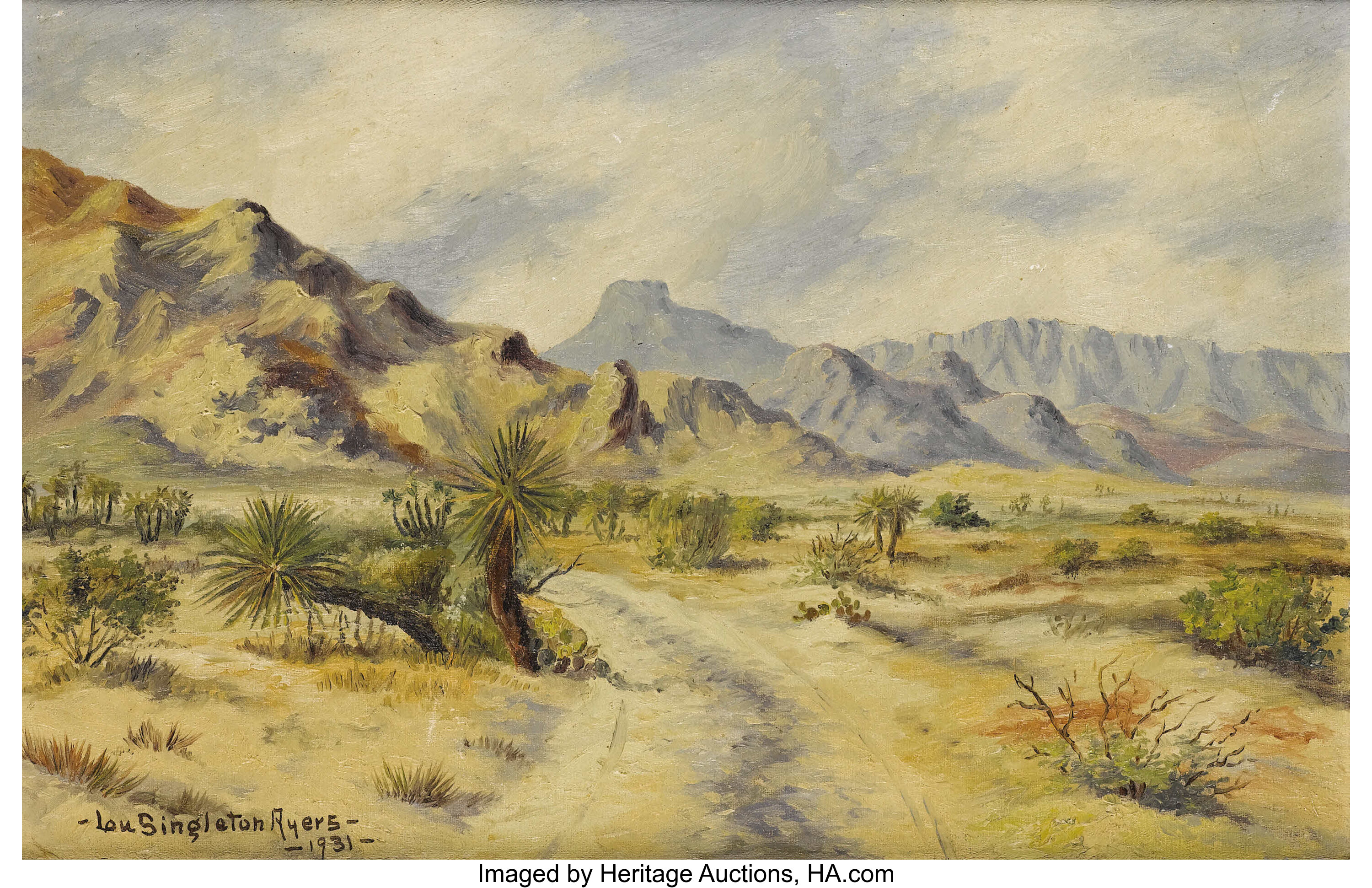LOU SINGLETON AYERS (dec.). Between Marfa and Alpine - Haley | Lot ...