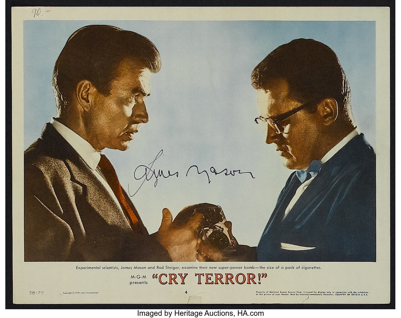 Cry Terror! (MGM, 1958). Lobby Card (11" X 14"). Film Noir. | Lot ...