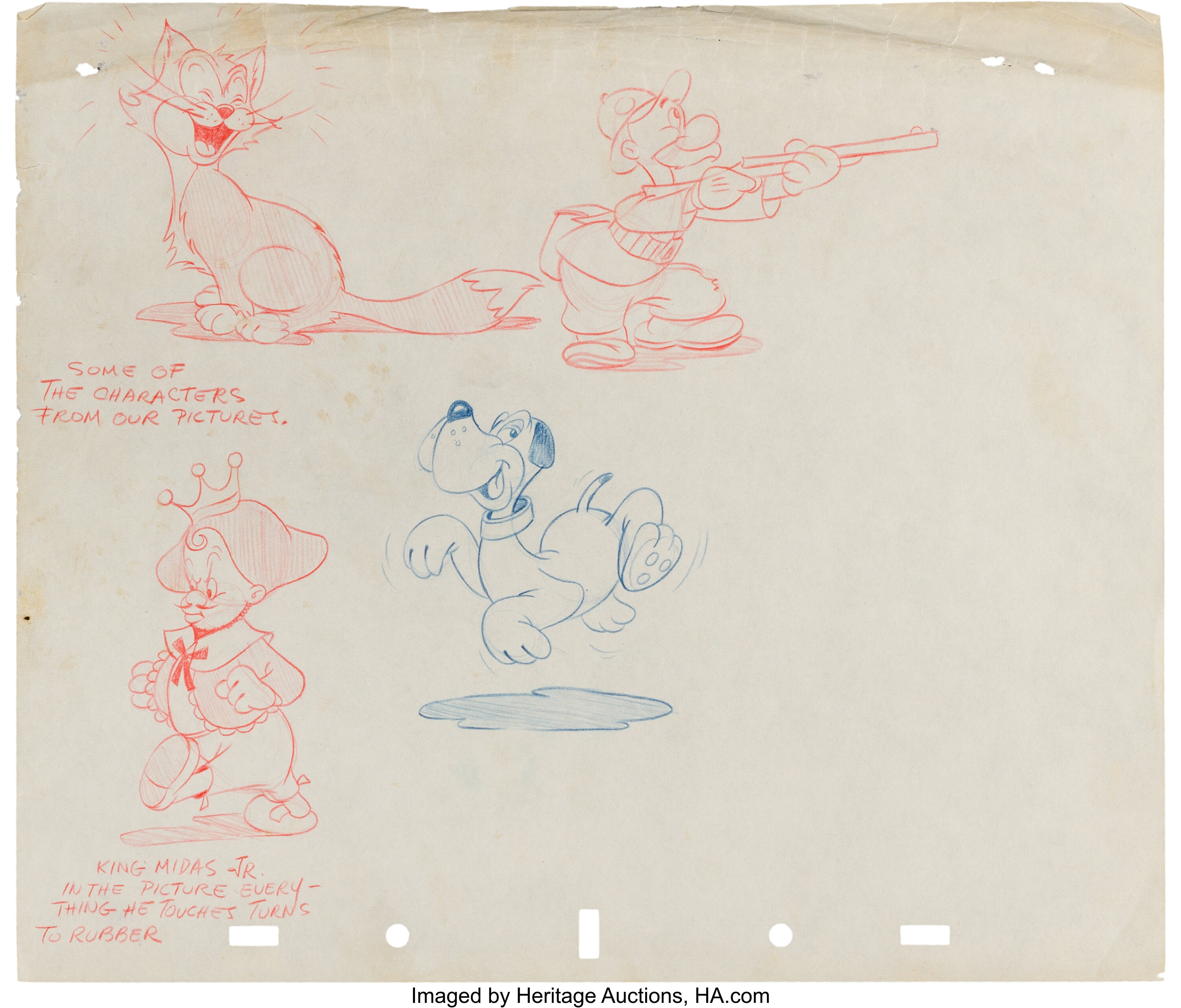Columbia Pictures Animation Publicity Drawing Original Art | Lot #11507 ...