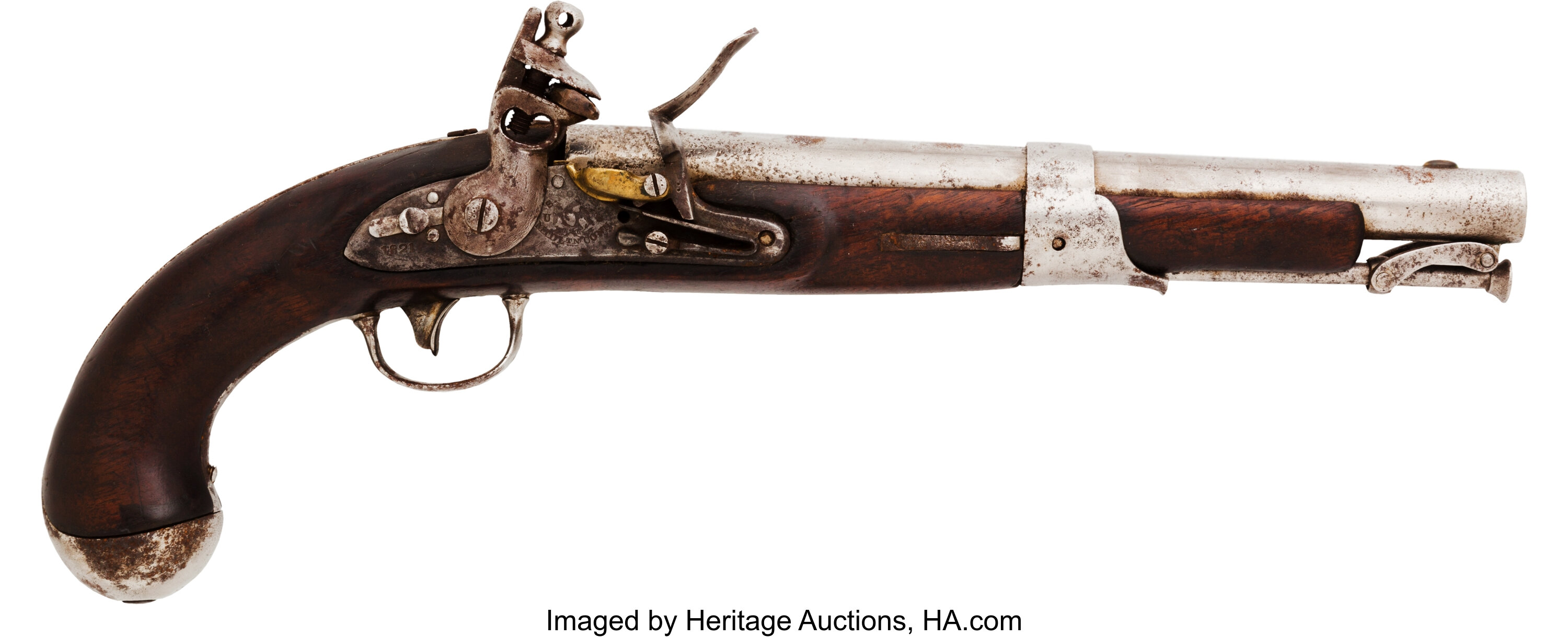 U.S. Model 1819 Flintlock Pistol S. North 1821.... Military & | Lot ...
