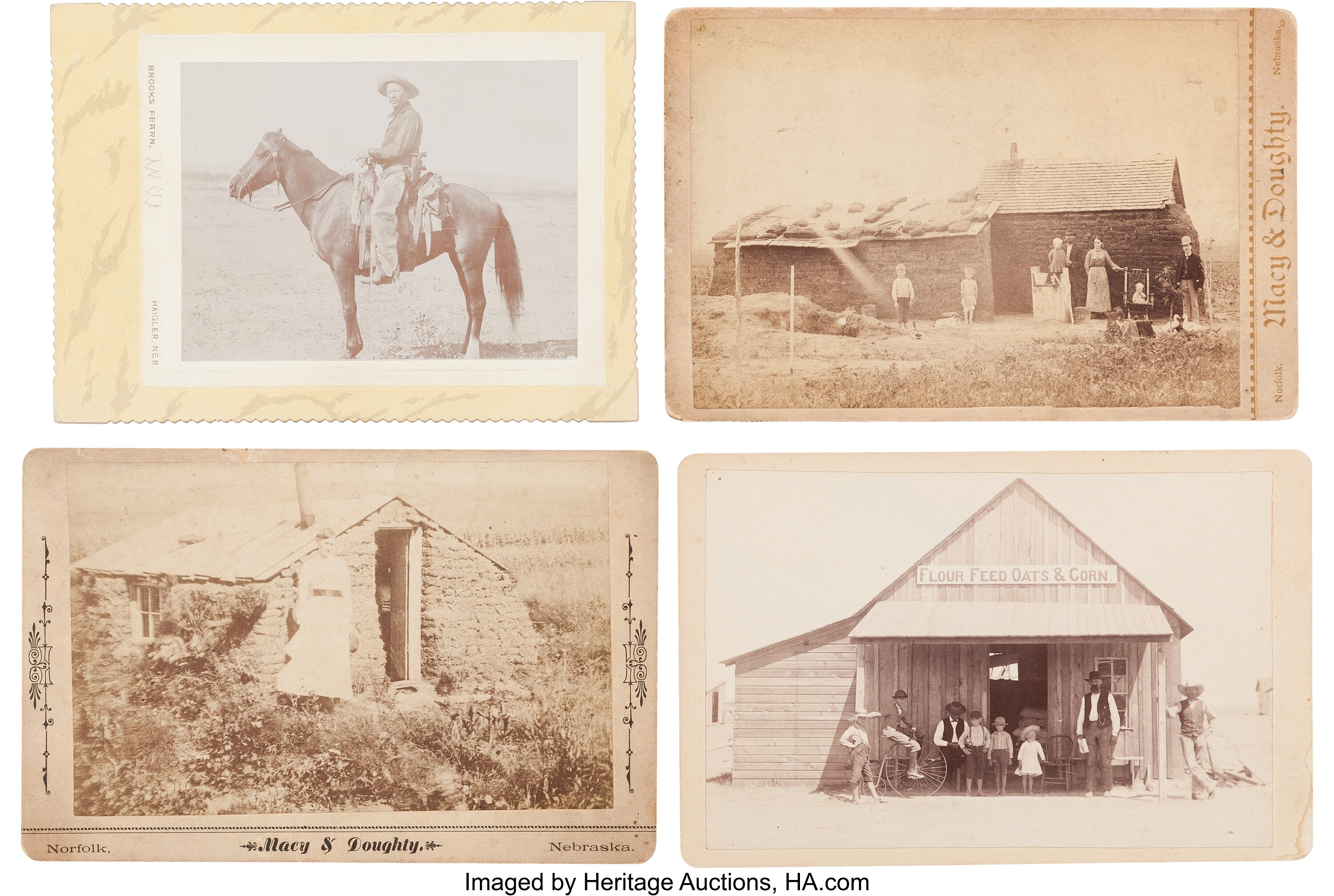 Early Nebraska: Four Fine Cabinet Photos, Circa 1880s. ... (Total ...