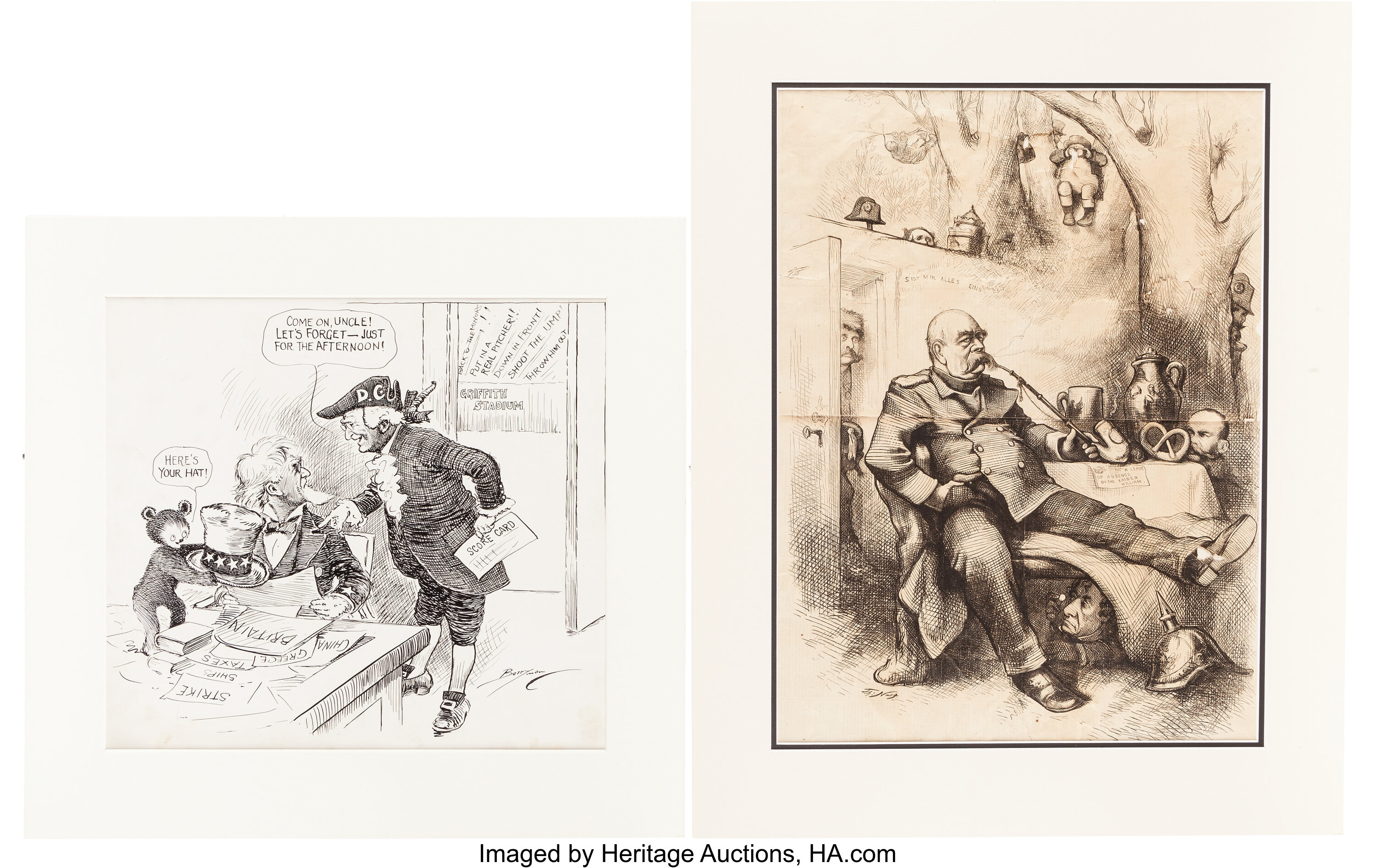 Clifford Berryman Uncle Sam Political Cartoon Original Art | Lot #14550 ...