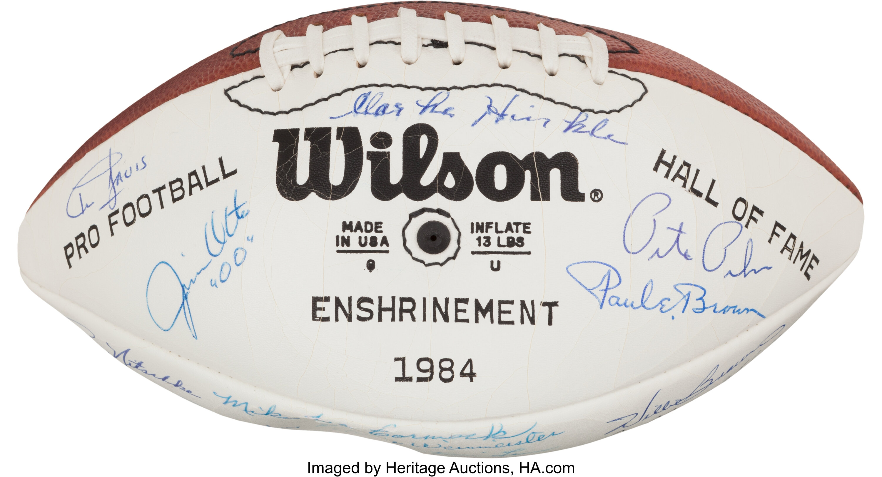 1984 Pro Football Hall of Fame Enshrinement Multi Signed Football ...