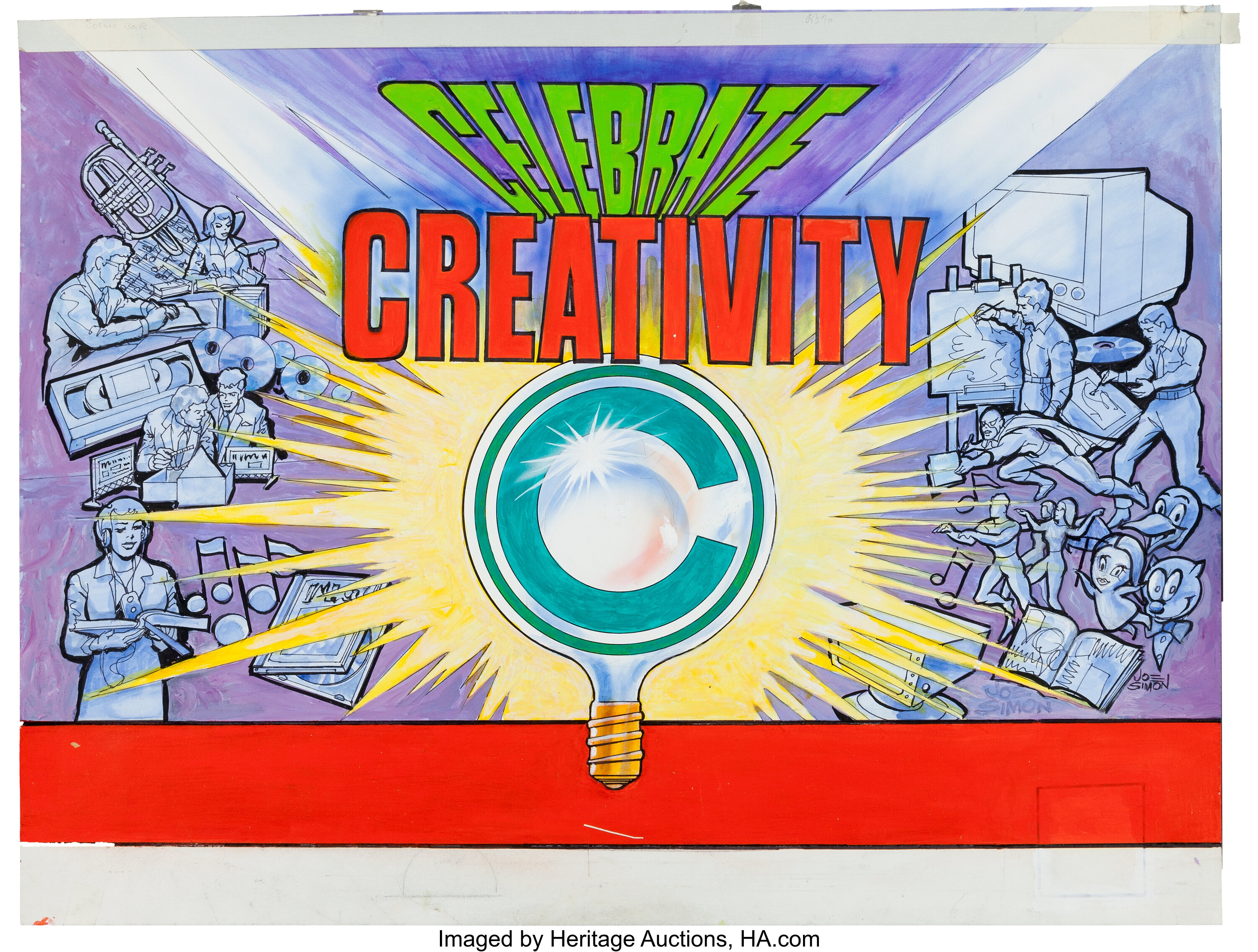Joe Simon Celebrate Creativity Illustration Original Art | Lot #10625 ...