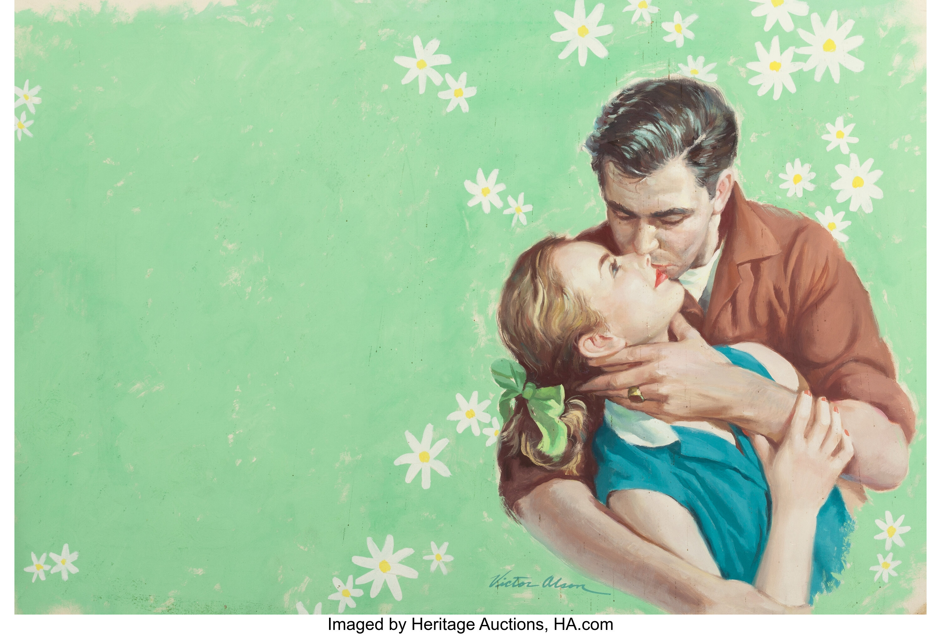 VICTOR OLSON (American, 1924-2007). Intimate Couple, magazine story ...