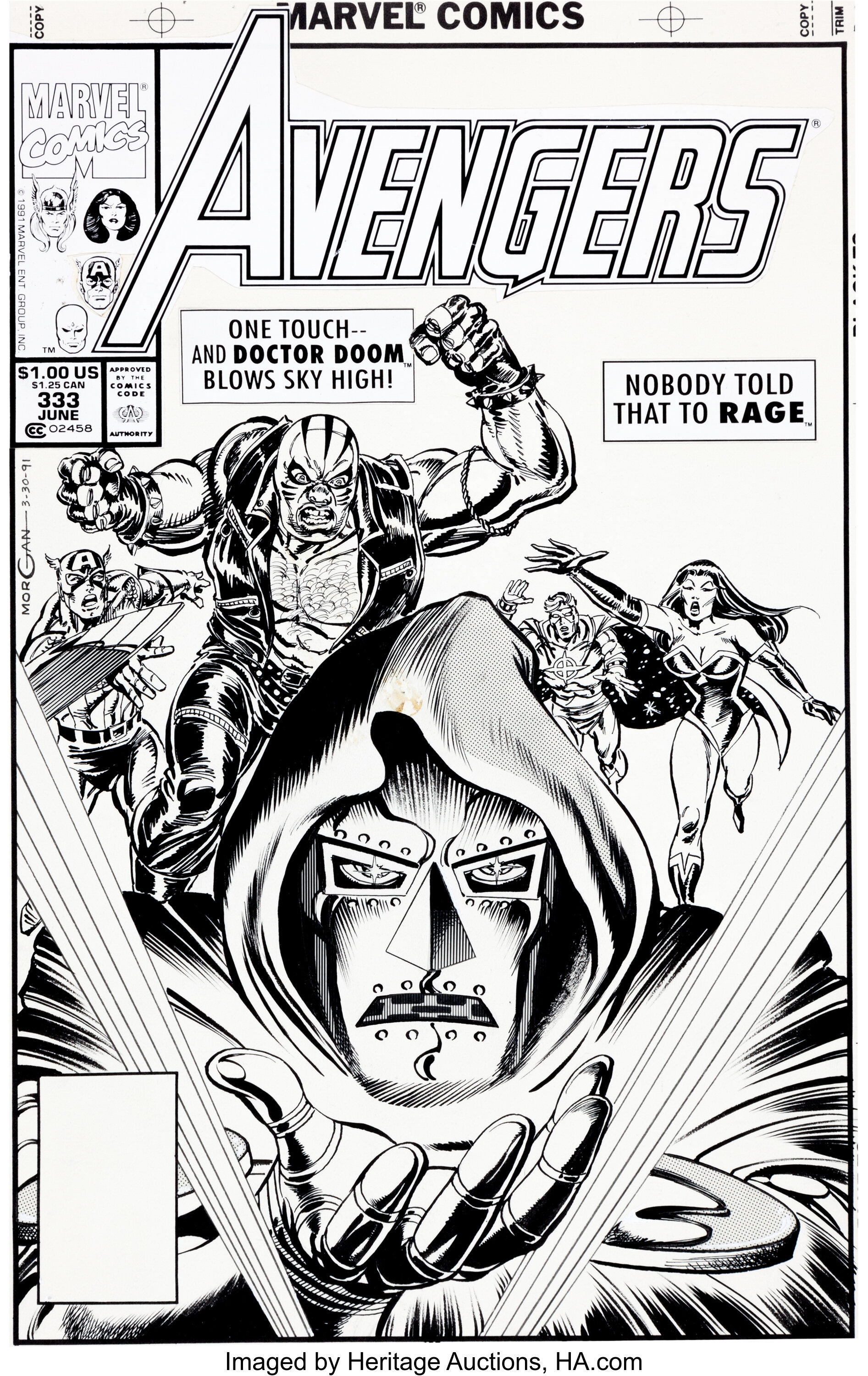 Tom Morgan Avengers #333 Doctor Doom Cover Original Art (Marvel, | Lot ...
