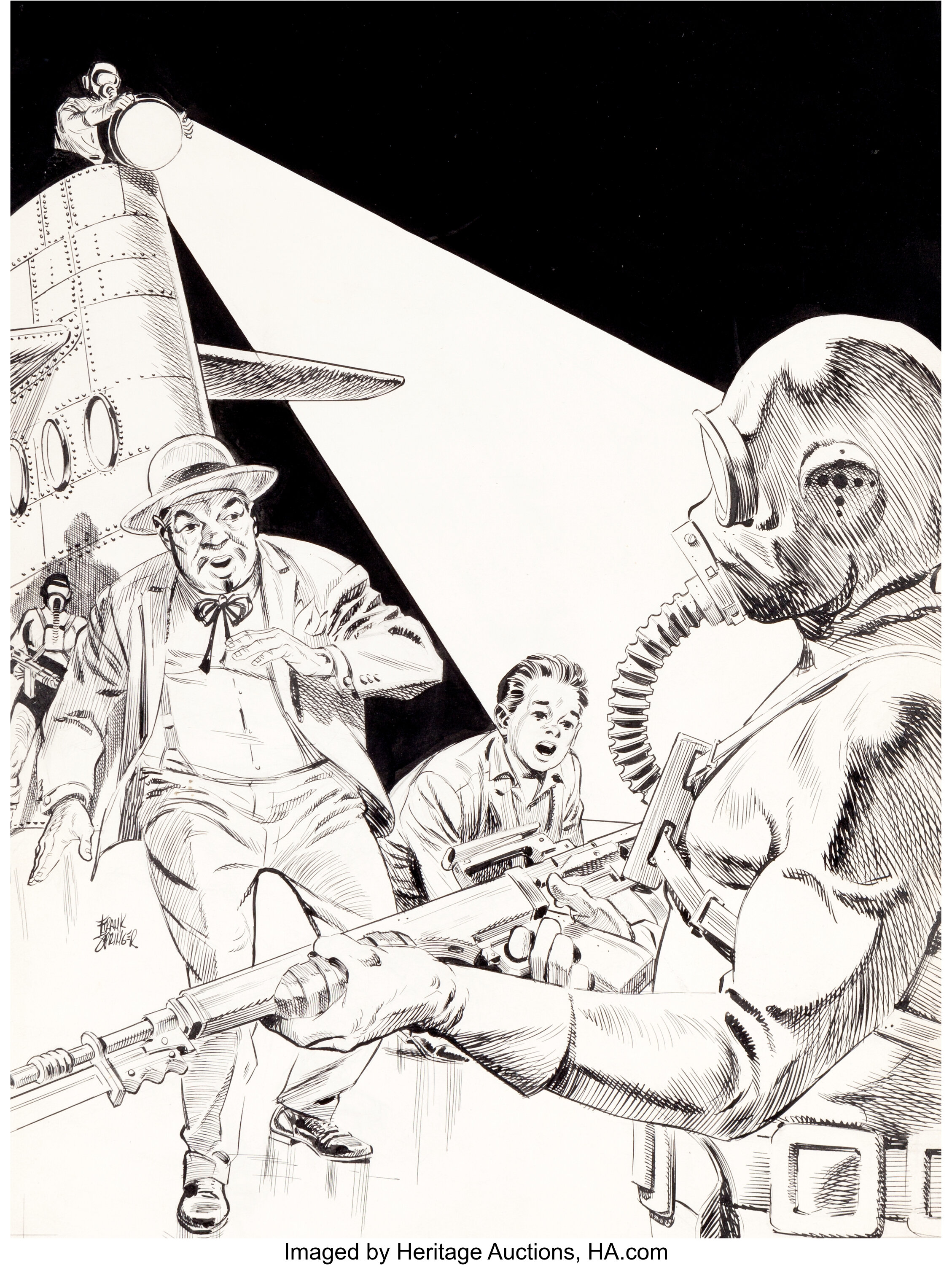 Frank Springer Charlie Chan #1 Splash Page Original Art (Dell, | Lot ...