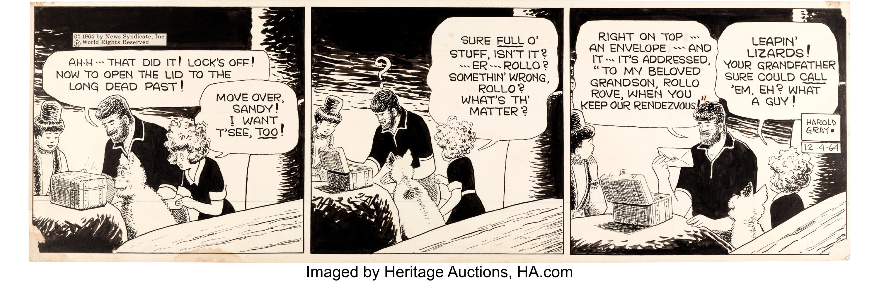 Harold Gray Little Orphan Annie Daily Comic Strip Original Art | Lot ...