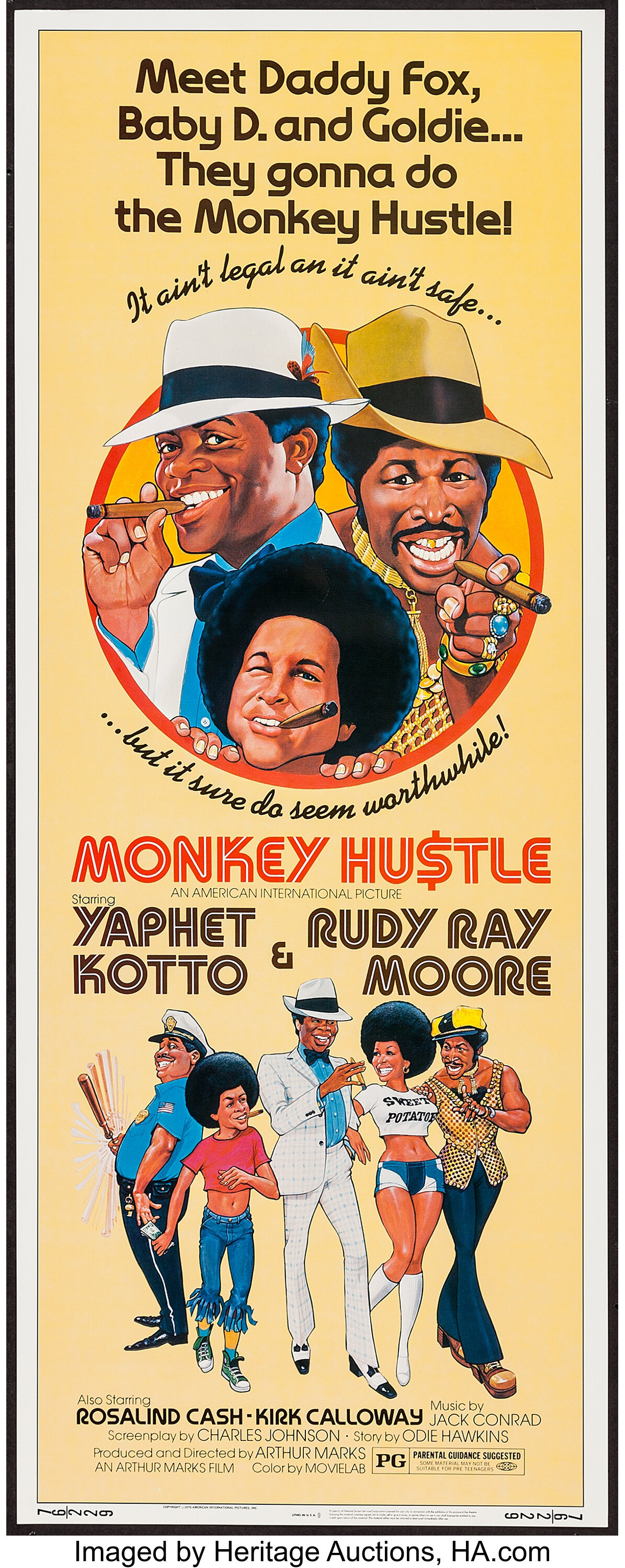 Monkey Hustle (American International, 1976). Insert (14" X 36"). | Lot ...