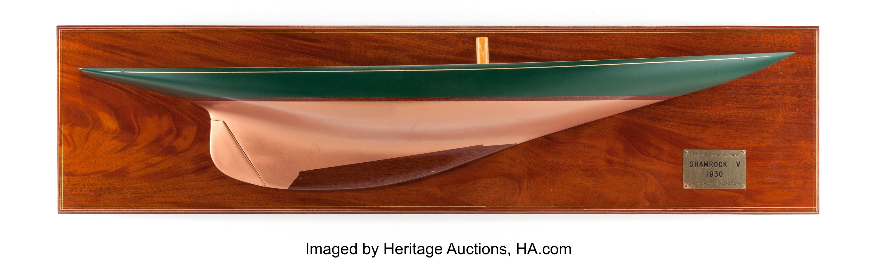A HALF HULL SHIP MODEL OF SHAMROCK V . 48 inches long (121.9 cm) | Lot ...