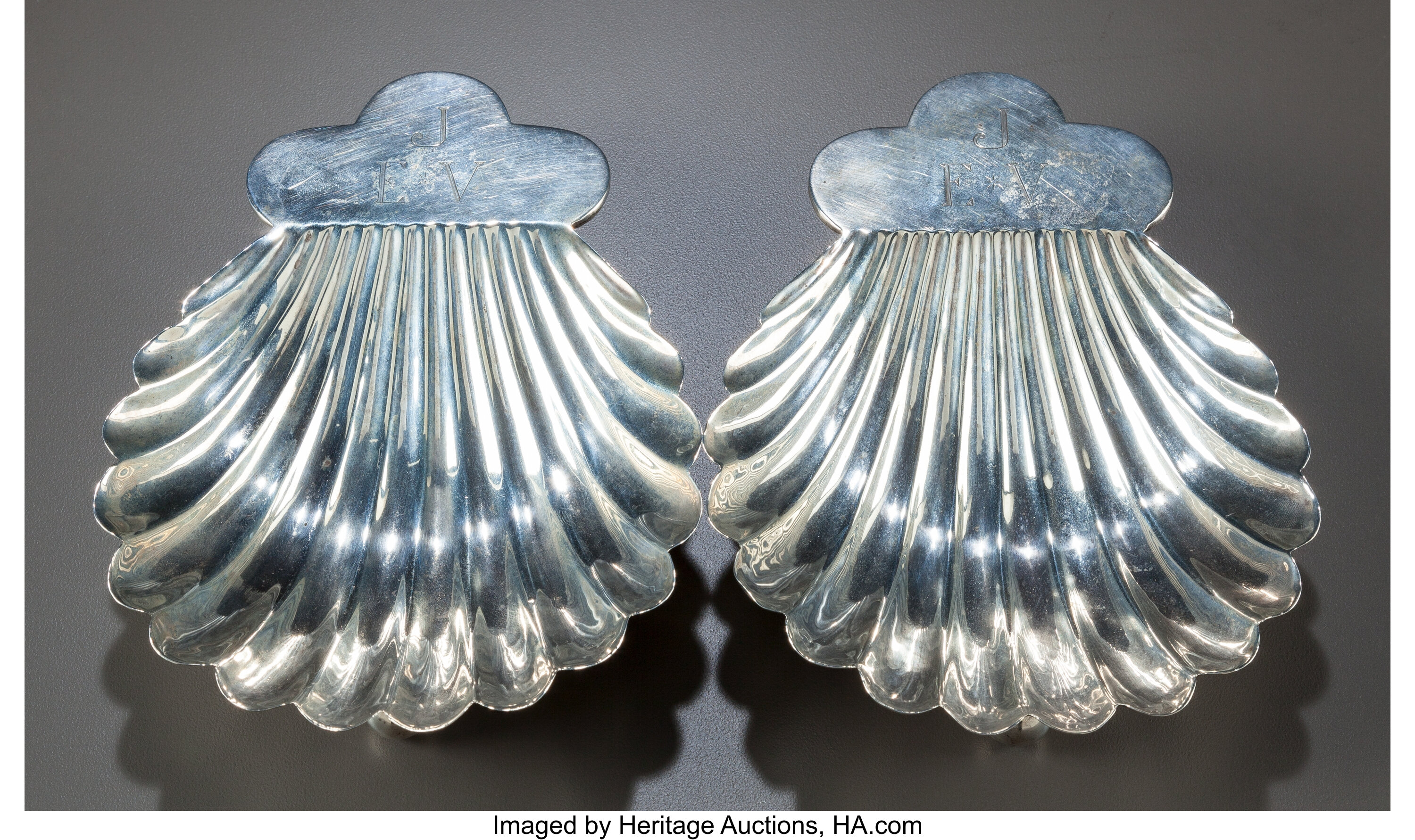 A PAIR OF MACIEL MEXICAN SILVER SHELL-FORM DISHES. Maciel Silver | Lot ...