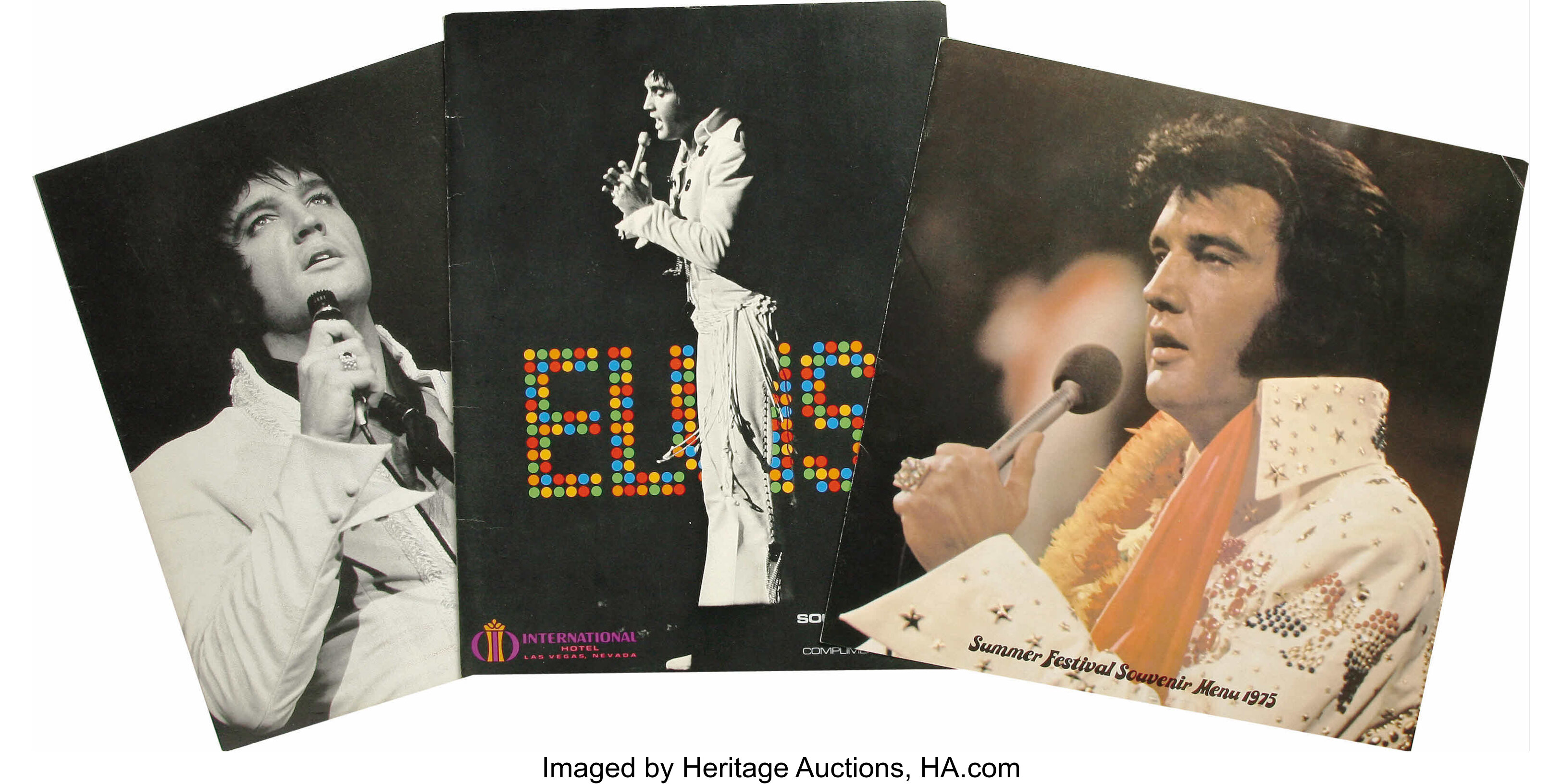 Elvis Presley Souvenir Menu Group of 3 (1971-75). Three sensational ...