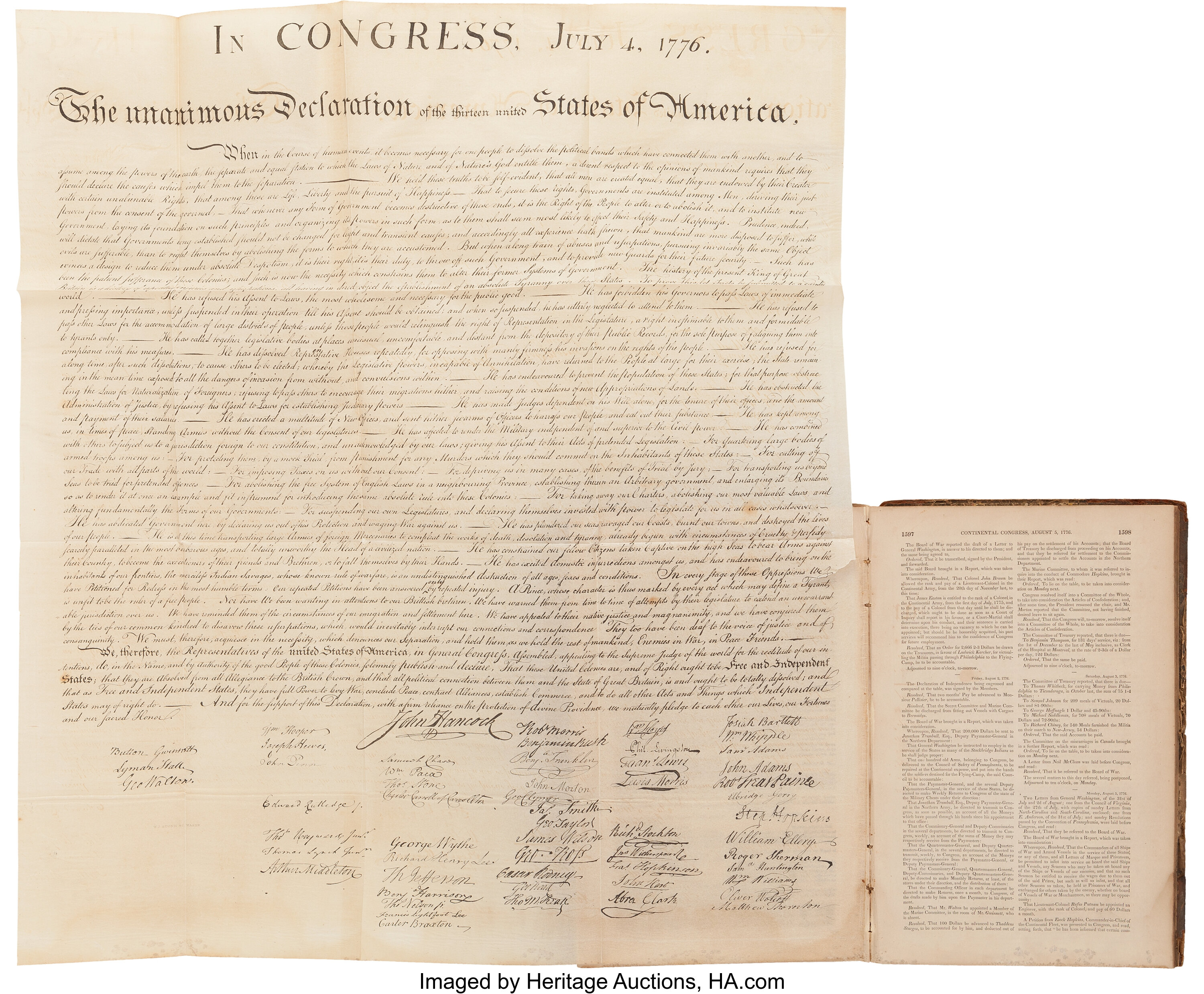 William Stone. Declaration of Independence. SC Washn., [n.d., ca. | Lot ...