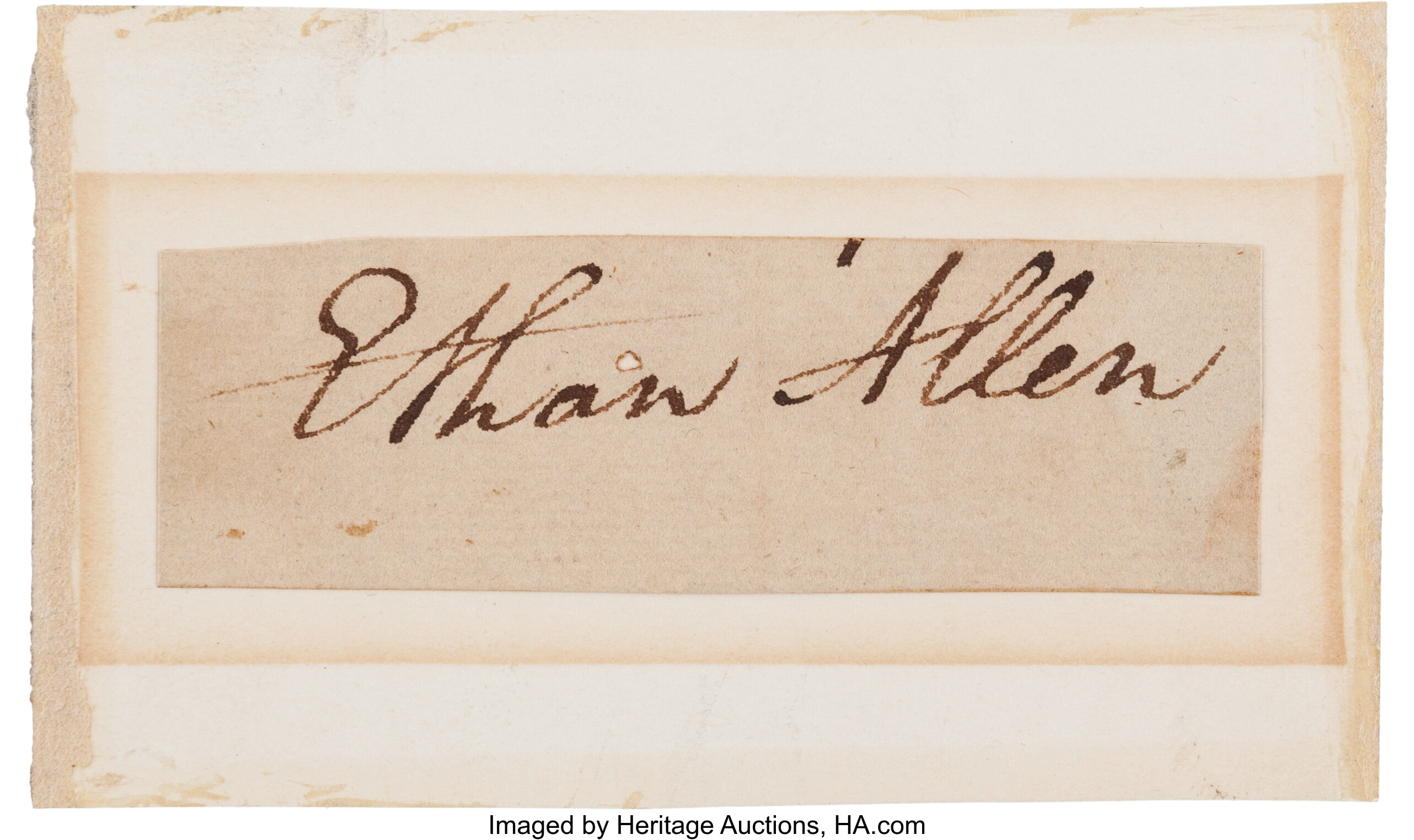 Ethan Allen Clipped Signature.... Autographs Military Figures | Lot ...